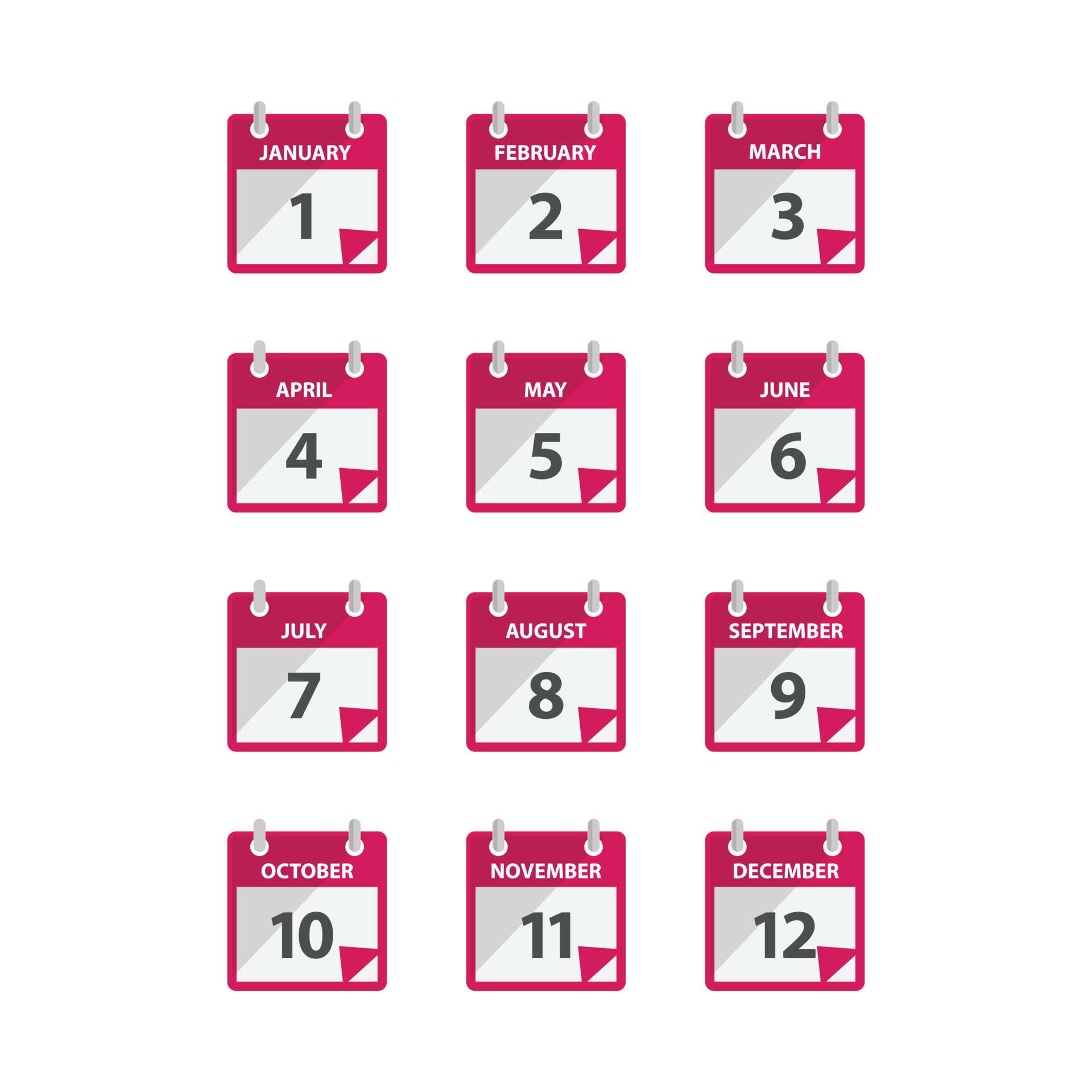 A month Calendar icon vector in modern flat style for web, graphic and ...