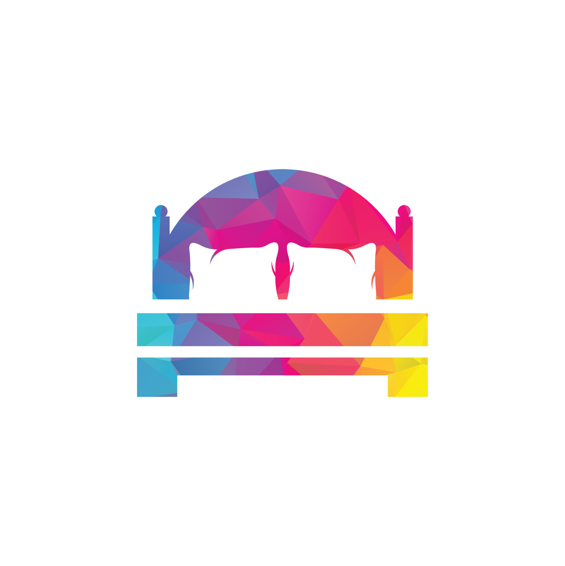 diseño de logotipo de vector de cama. diseño del logotipo del icono de la tienda de camas ...