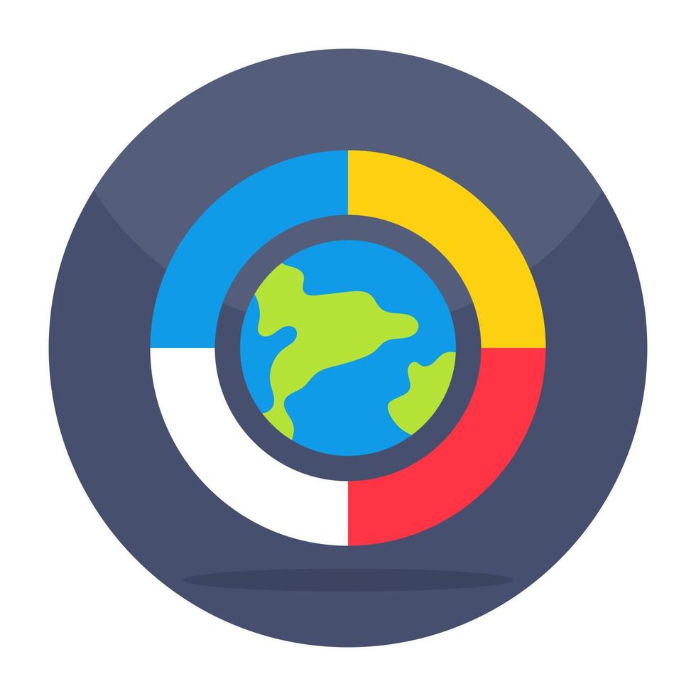 Conceptual flat design icon of global analytics 13278730 Vector Art at ...