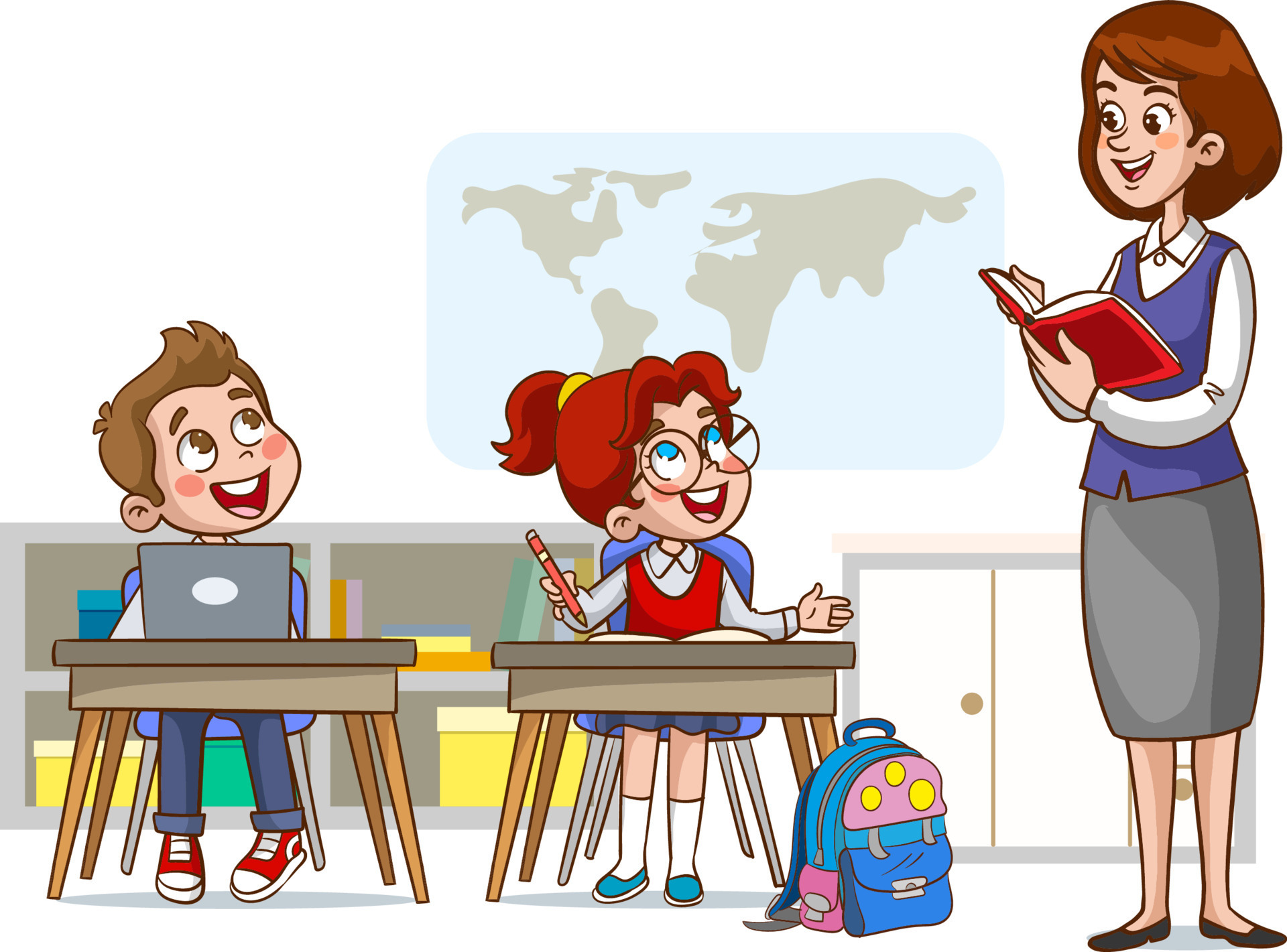 happy cute little kids boy and girl study with teacher.illustrations of ... happy cute little kids boy and girl study with teacher.illustrations of ...