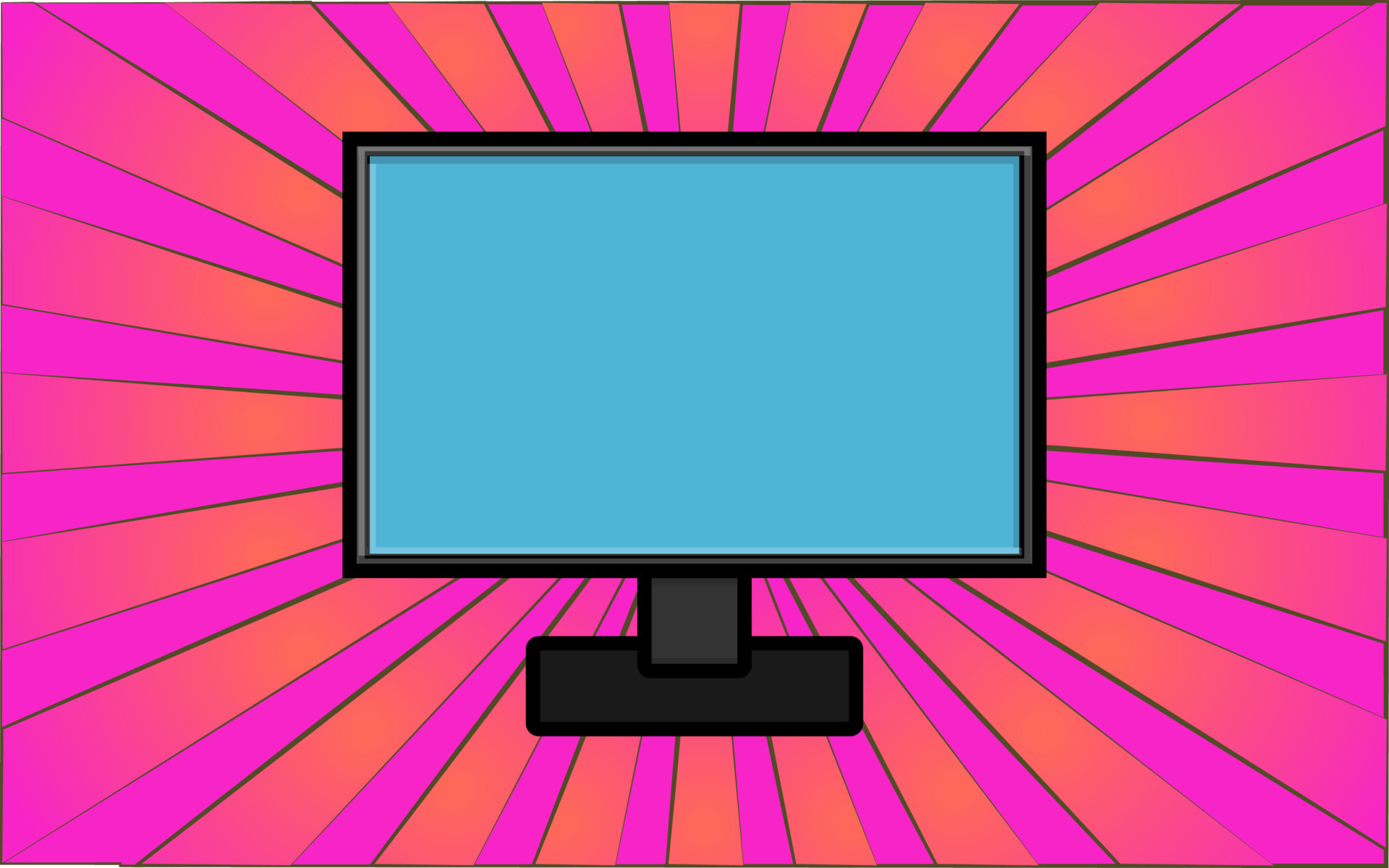 Modern digital computer monitor on a background of abstract purple rays ...