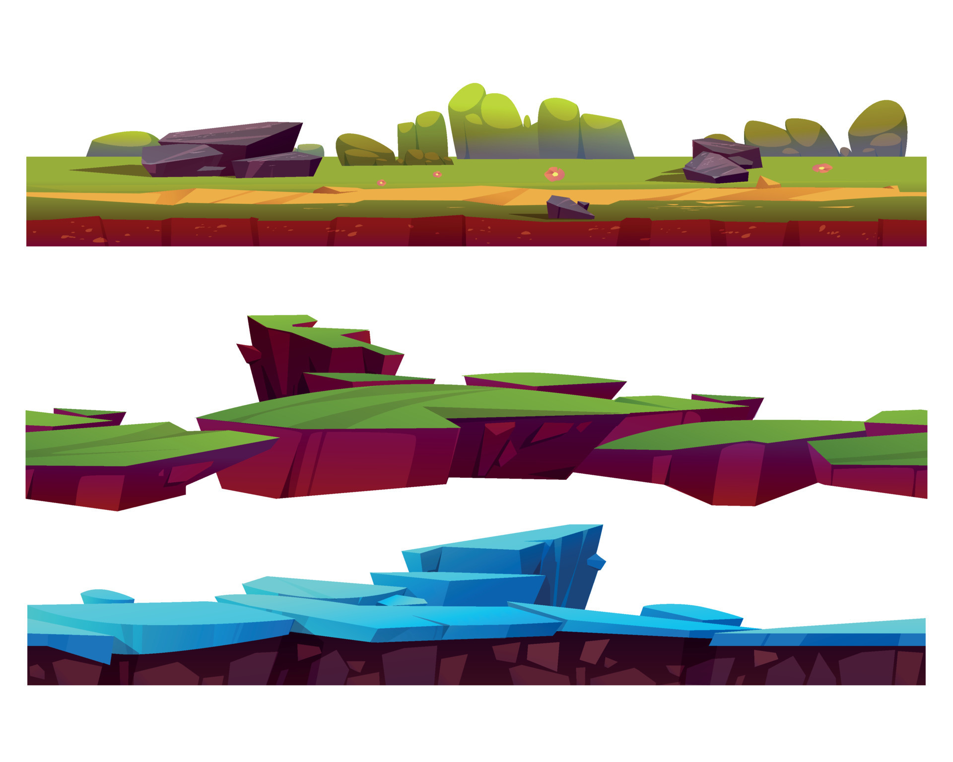 Seamless game ground textures 13279671 Vector Art at Vecteezy