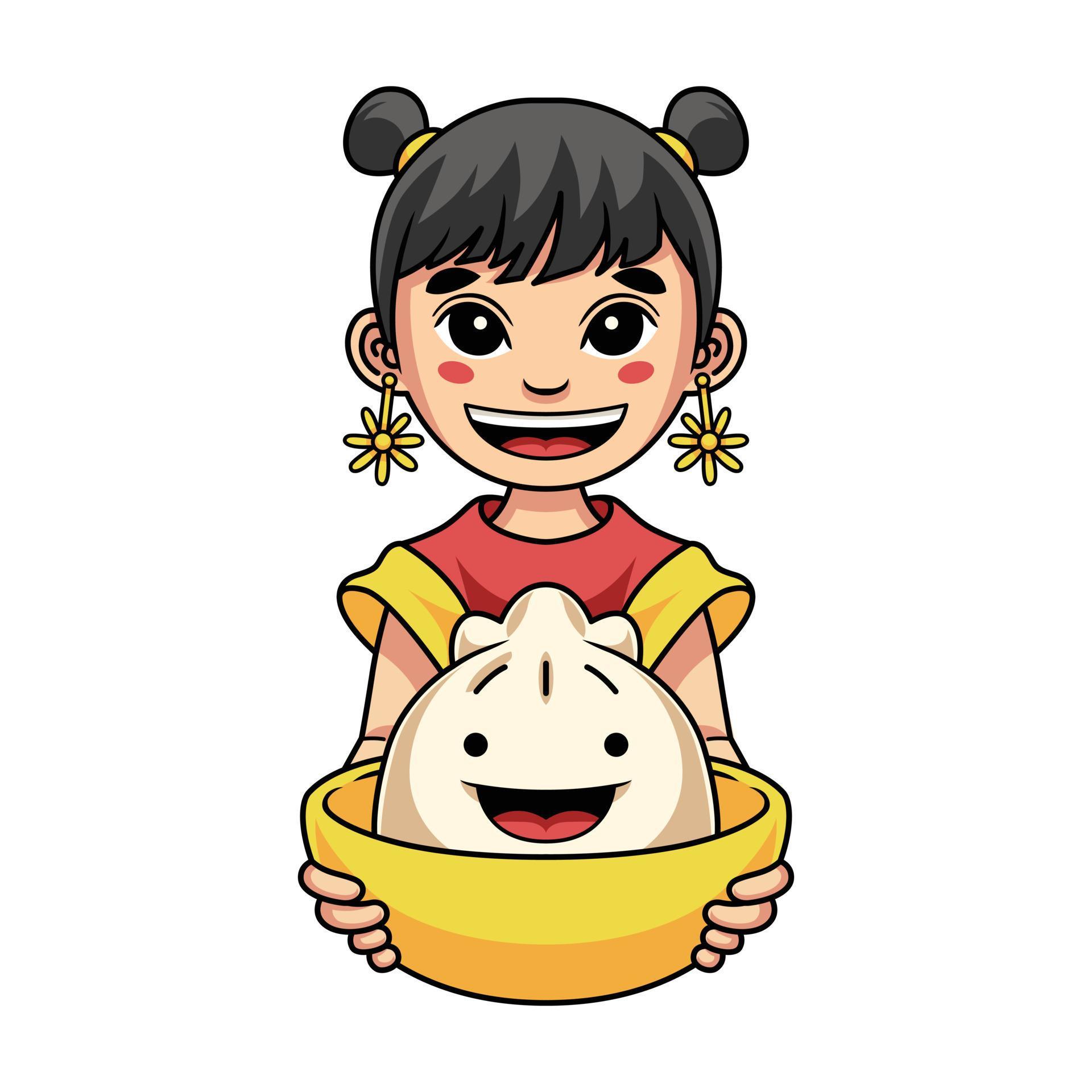 Cute Dim Sum Mascot Vector Logo 13280319 Vector Art At Vecteezy