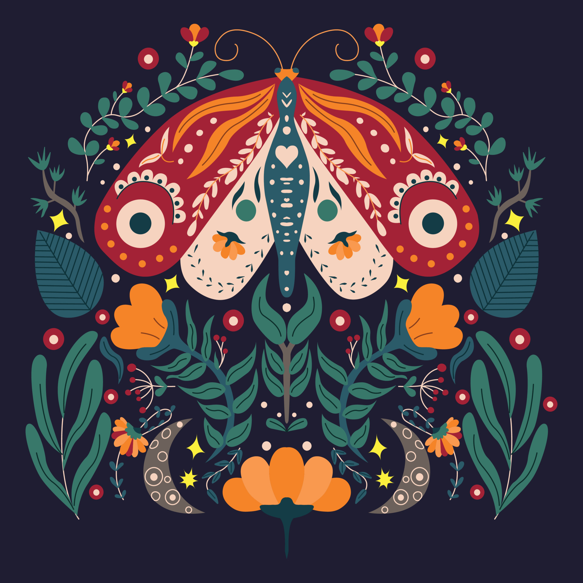 Beautiful Spring Creative Art Work Illustration With Flowers And
