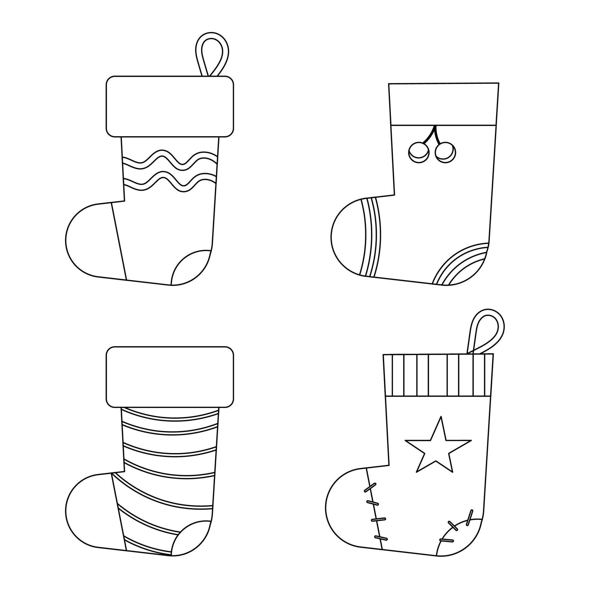 Christmas sock set for line style gifts. Vector illustration 13280716 ... Christmas sock set for line style gifts. Vector illustration 13280716 ...