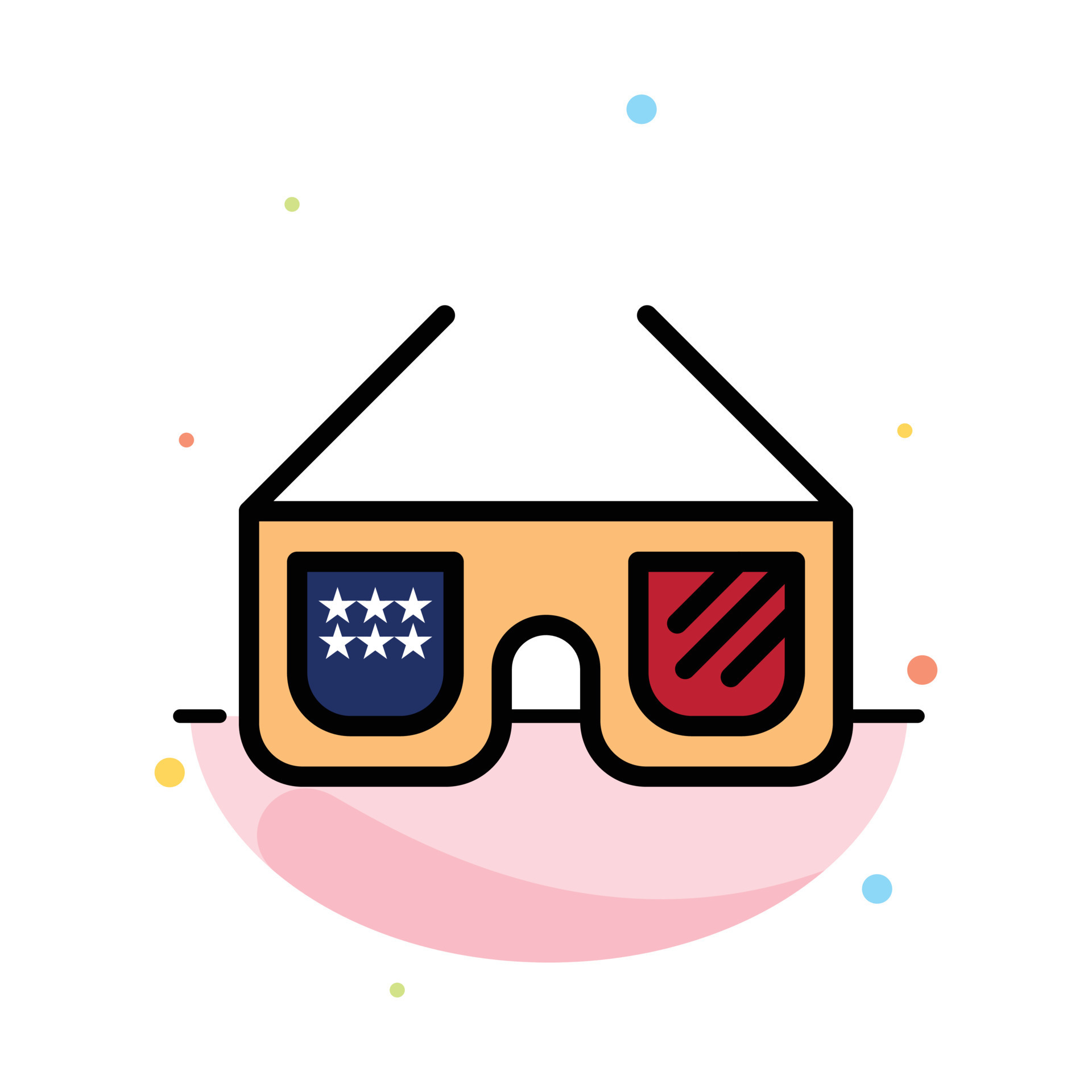 Sunglasses Glasses American Usa Abstract Flat Color Icon Template ... Sunglasses Glasses American Usa Abstract Flat Color Icon Template ...