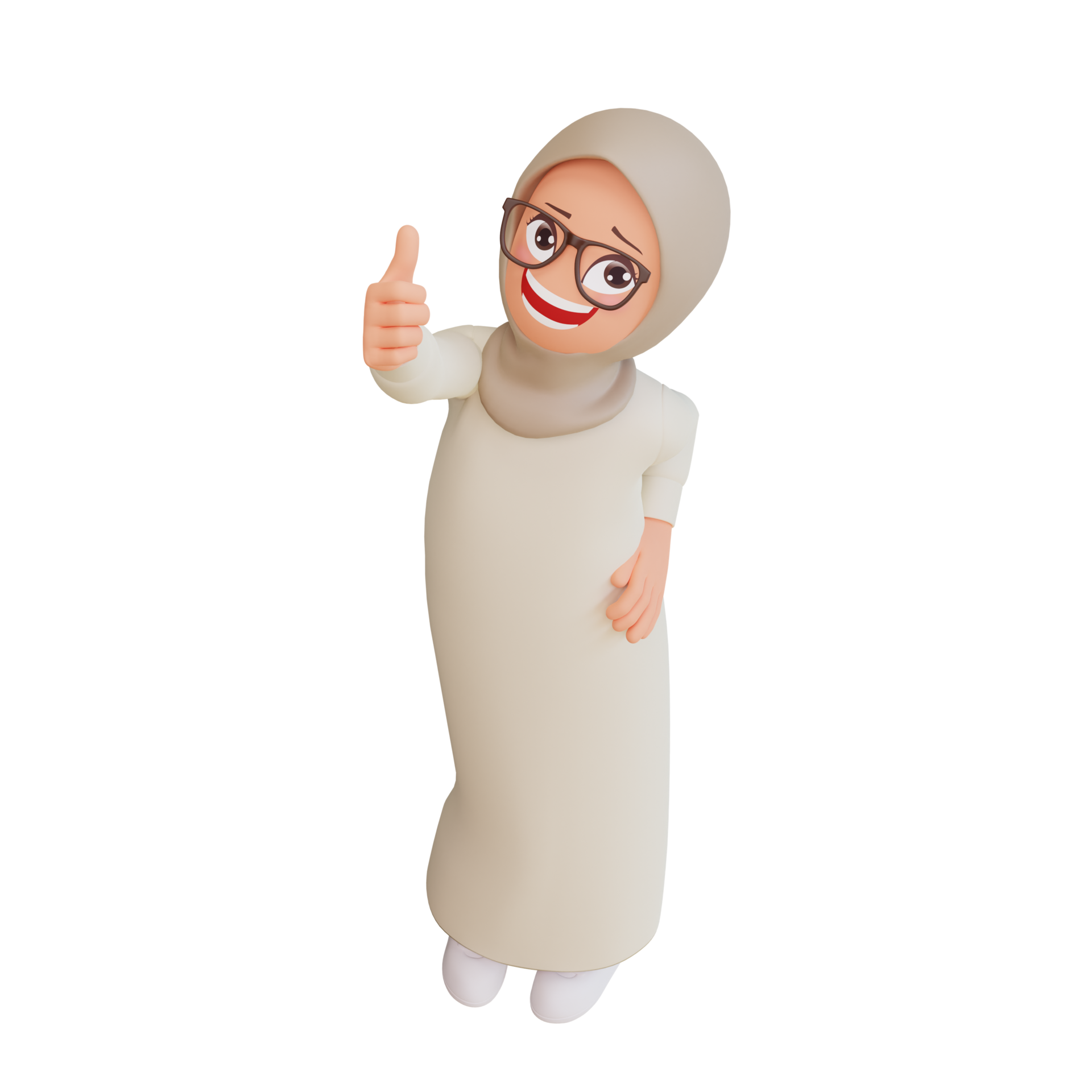 3d Render Muslim Woman Showing Thumbs Up 13281827 Png