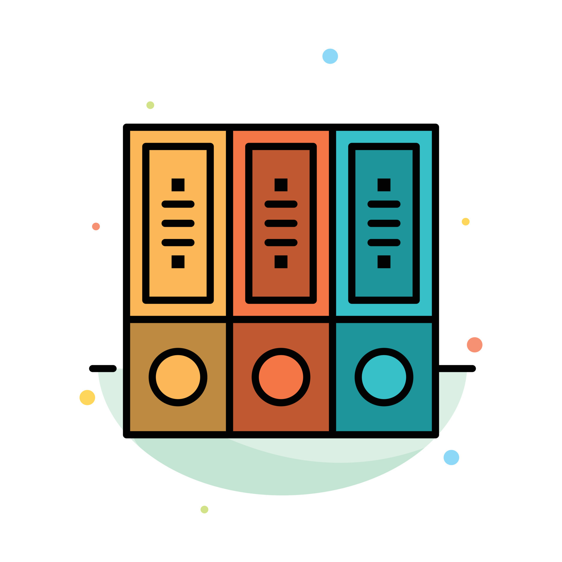 Files Archive Data Database Documents Folders Abstract Flat Color Icon 3226