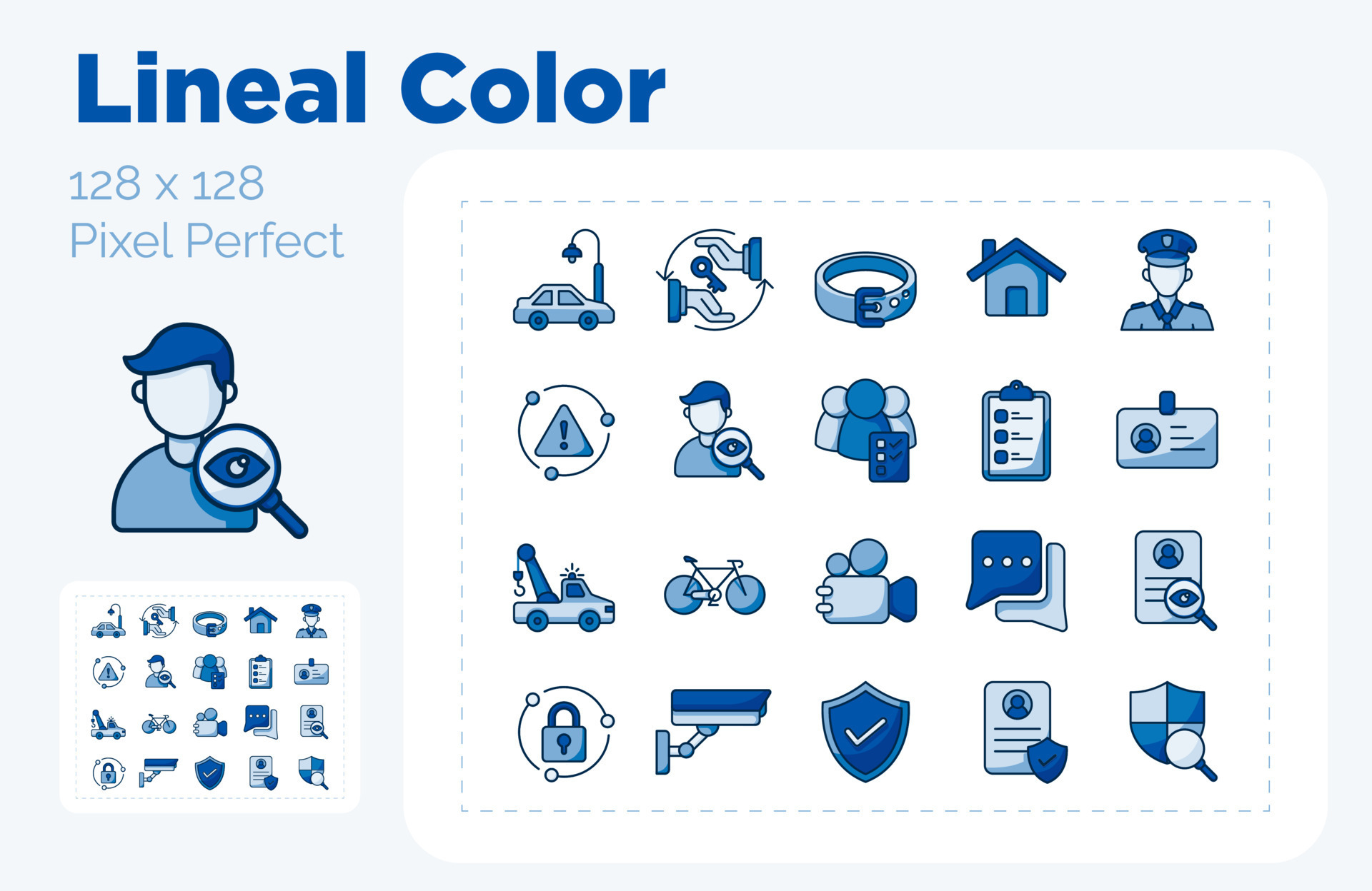 Security service icon set lineal color style vector pixel perfect ...