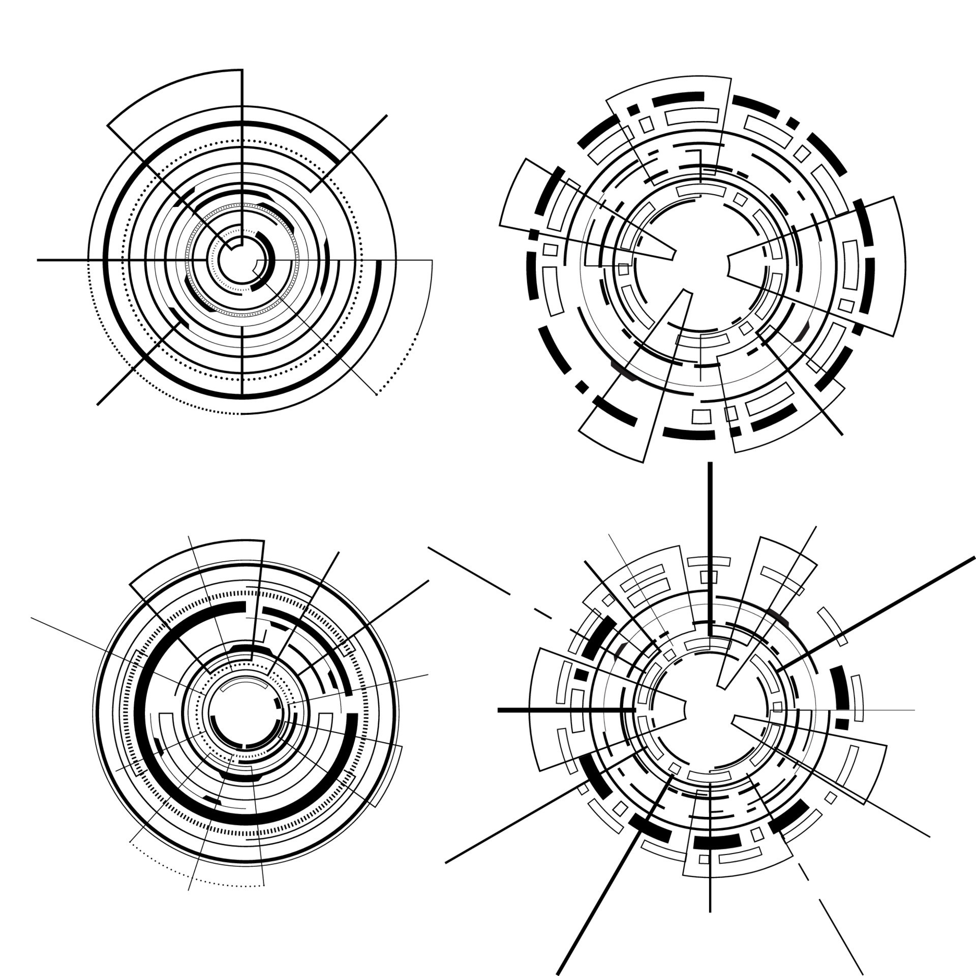 Vector sci-fi HUB futuristic. Fantastic circle technical drawing. Technology abstract circle ...