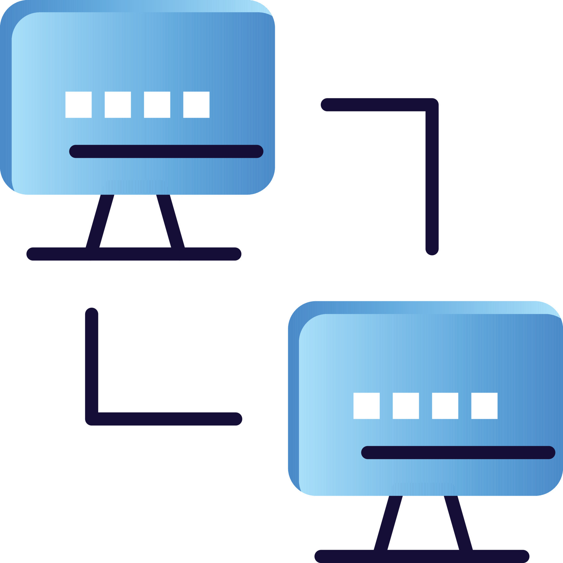 Computer Network Computing Computers Flat Color Icon Vector Icon Banner