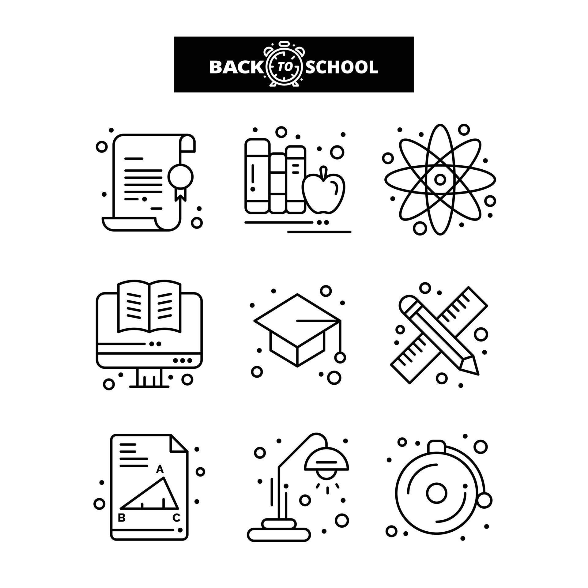 Back to School icon. Education and Learning line icons set. 13288871 ...