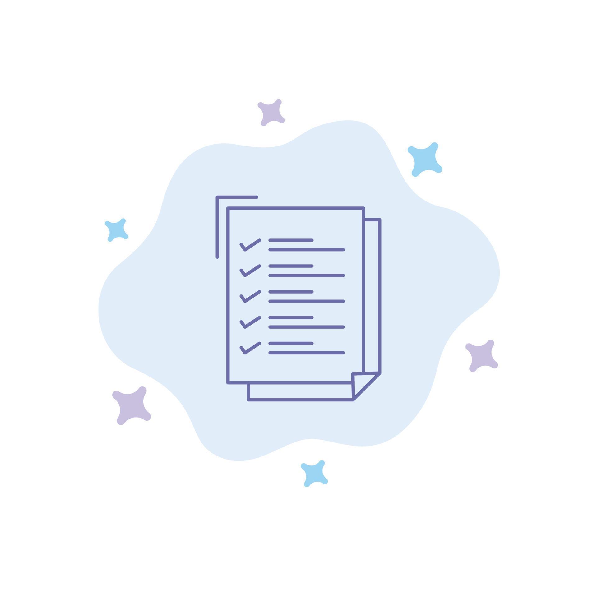Checklist To Do List Work Task Notepad Blue Icon on Abstract Cloud ...