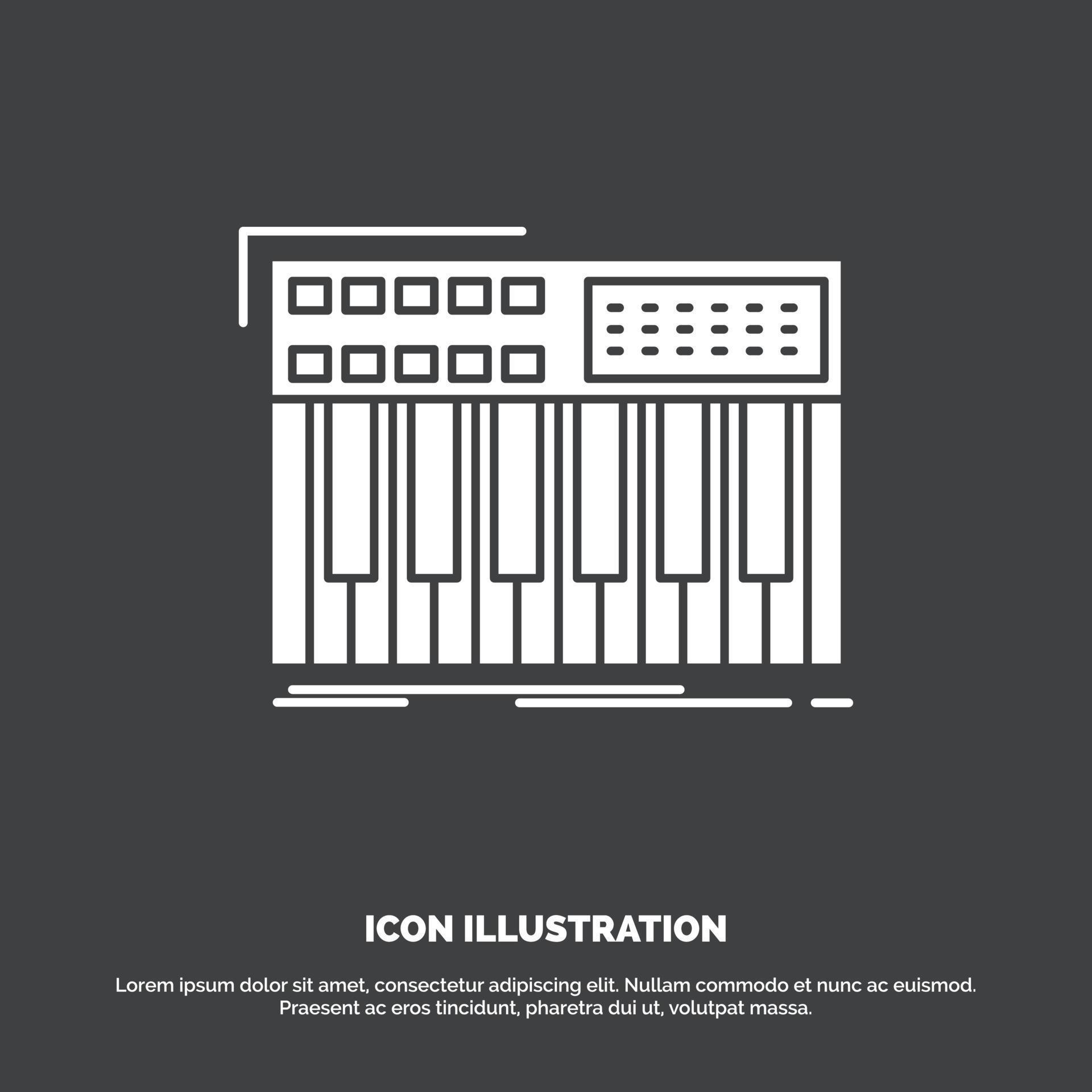 Synth Keyboard Midi Synthesiser Synthesizer Icon Glyph Vector Symbol For Ui And Ux Website