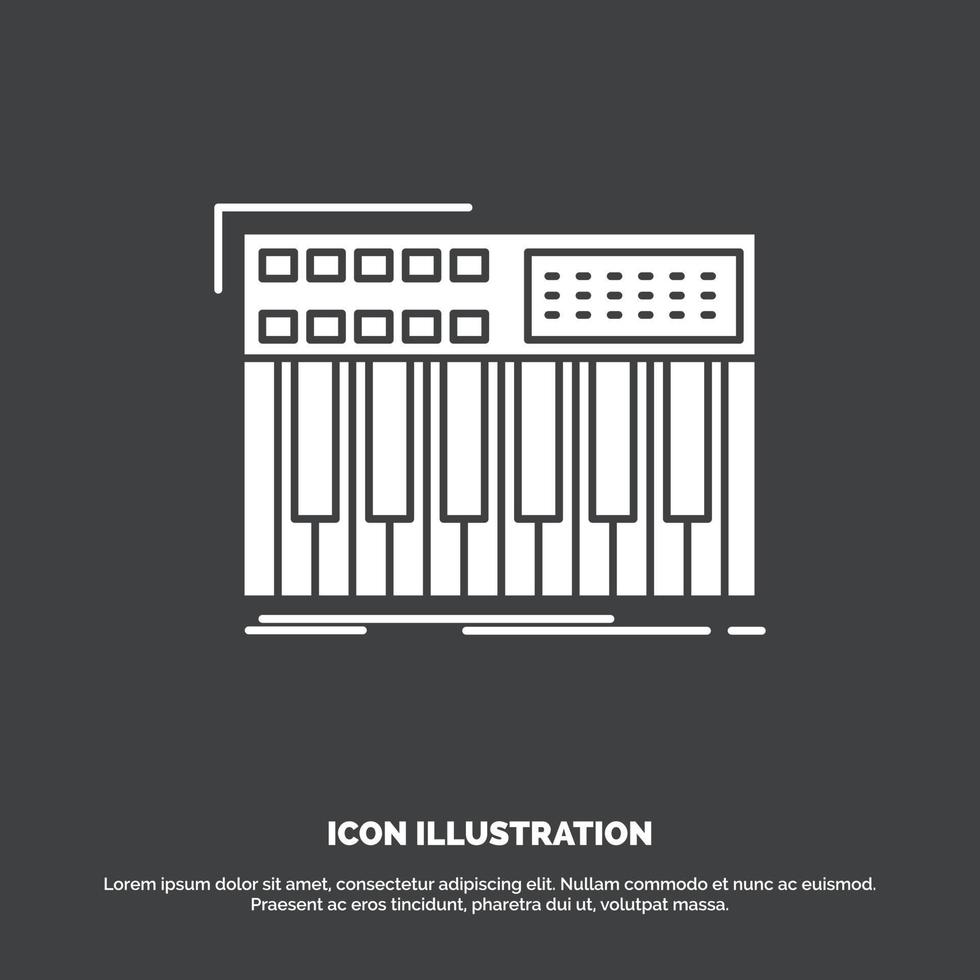 Synth Keyboard Midi Synthesiser Synthesizer Icon Glyph Vector Symbol For Ui And Ux Website