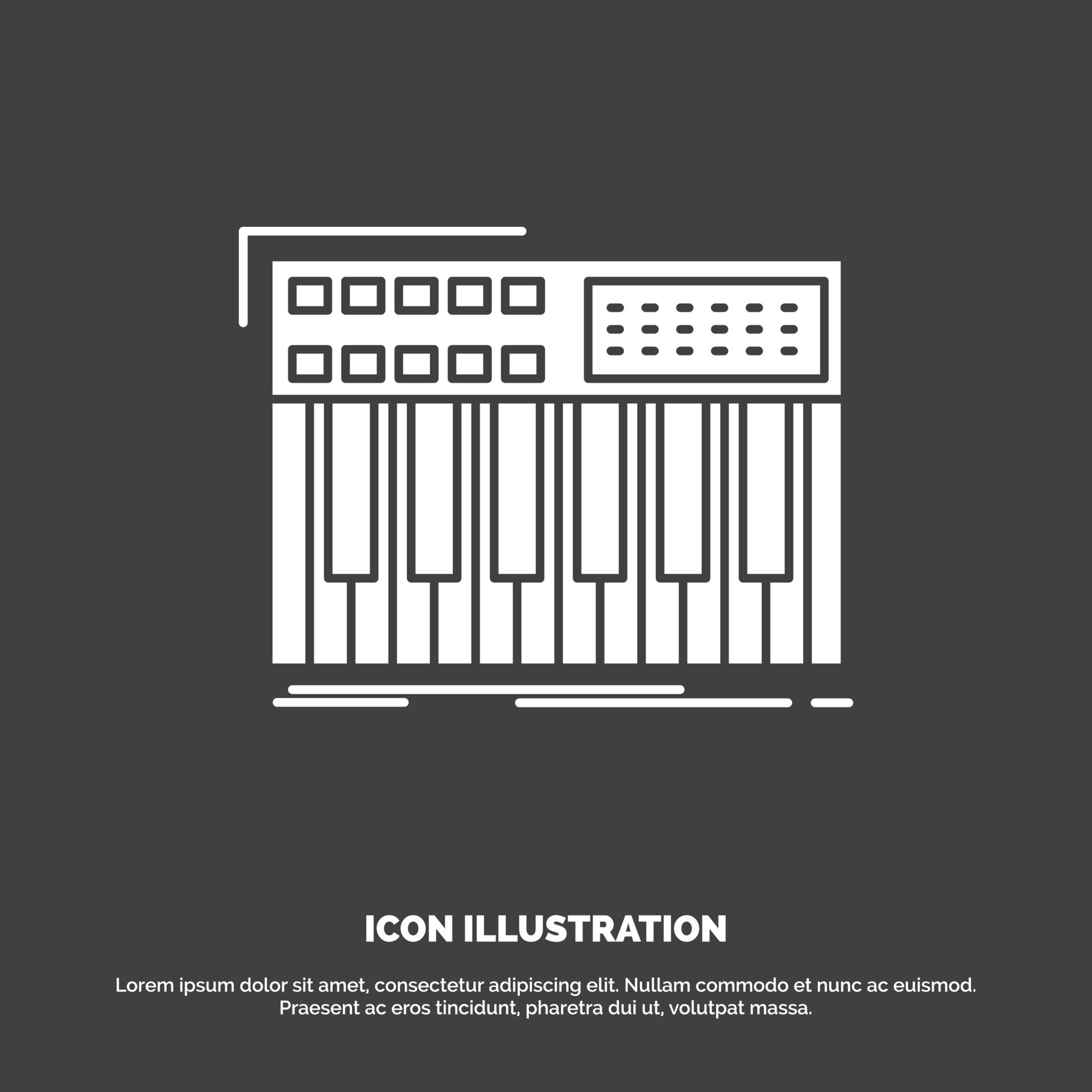 Synth Keyboard Midi Synthesiser Synthesizer Icon Glyph Vector Symbol For Ui And Ux Website