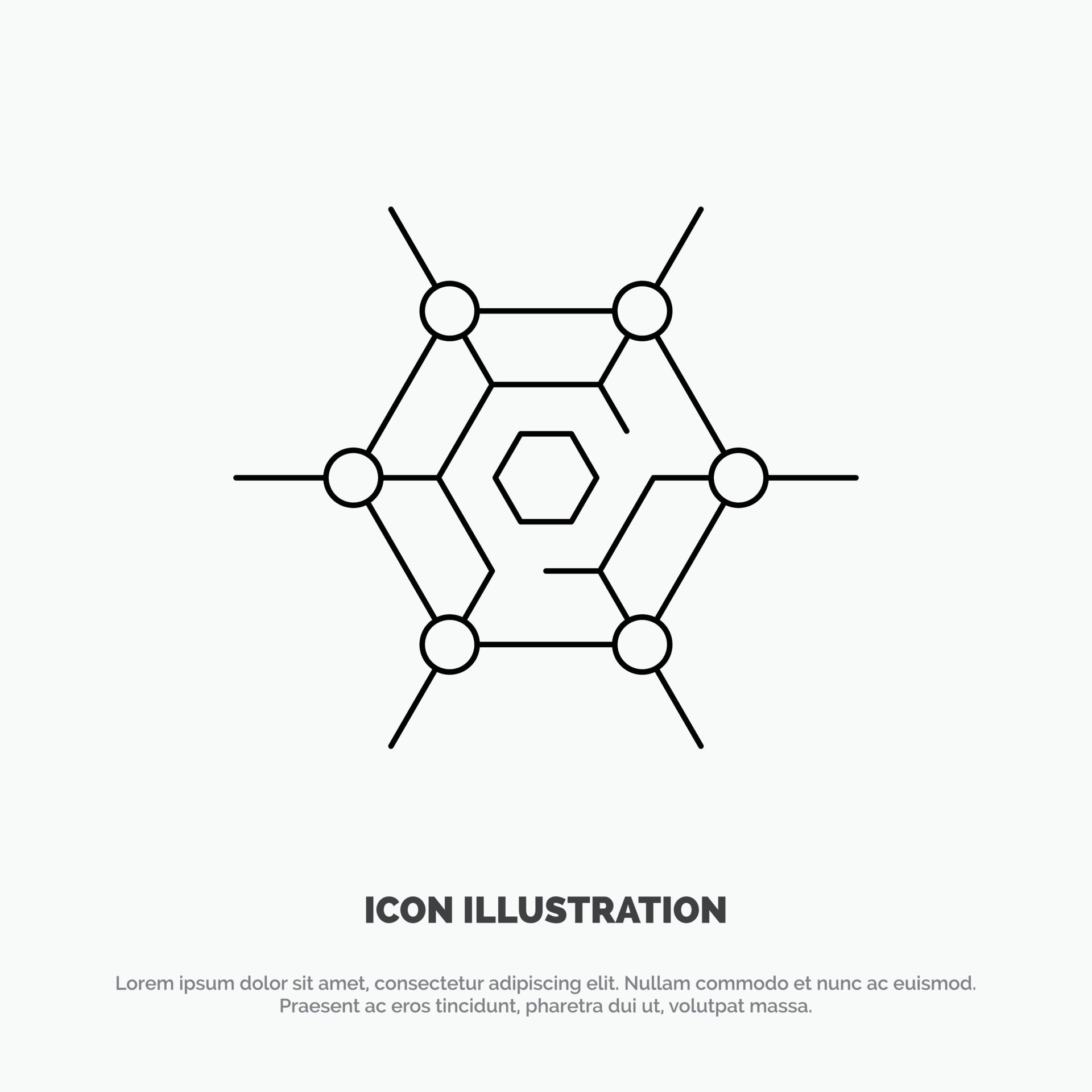 Decentralized Network Technology Line Icon Vector 13290763 Vector Art