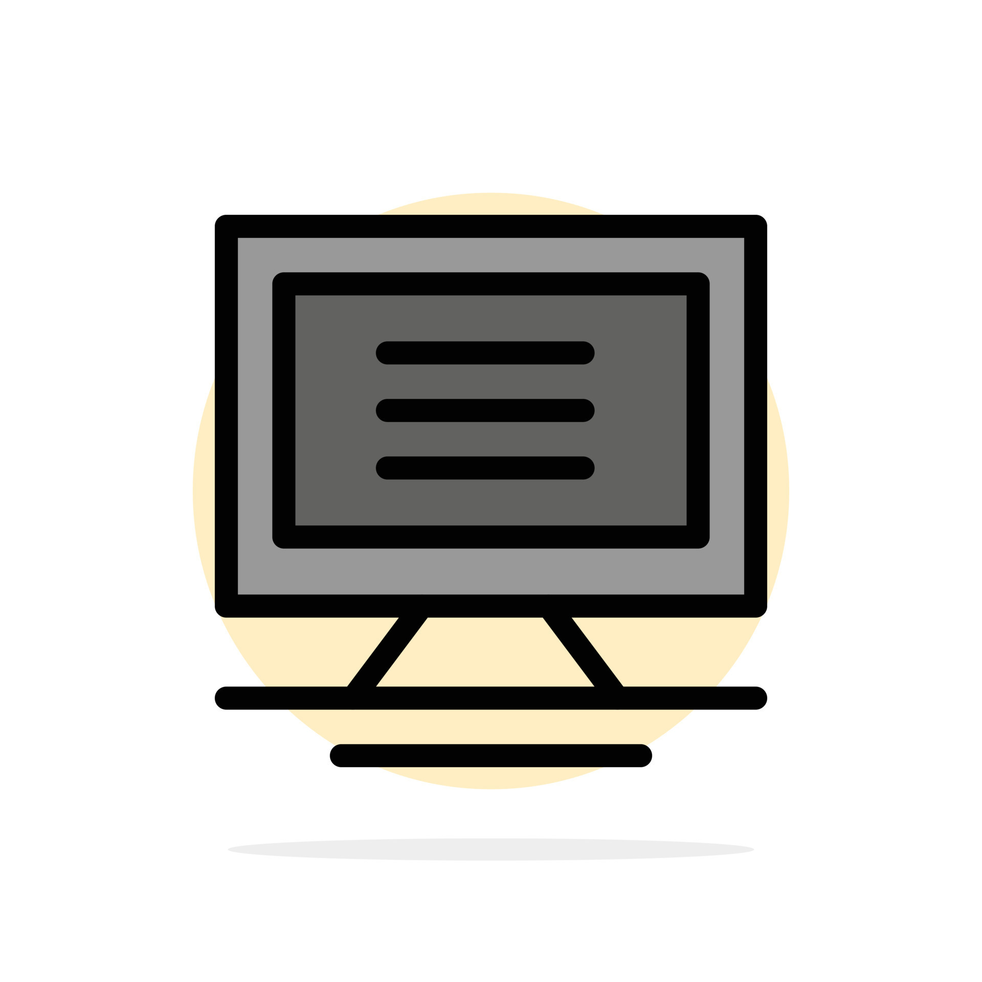 Monitor Computer Hardware Abstract Circle Background Flat Color Icon
