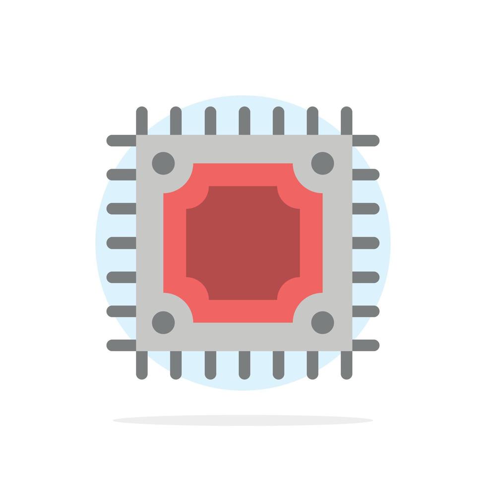 Cpu Microchip Processor Abstract Circle Background Flat Color Icon 4089