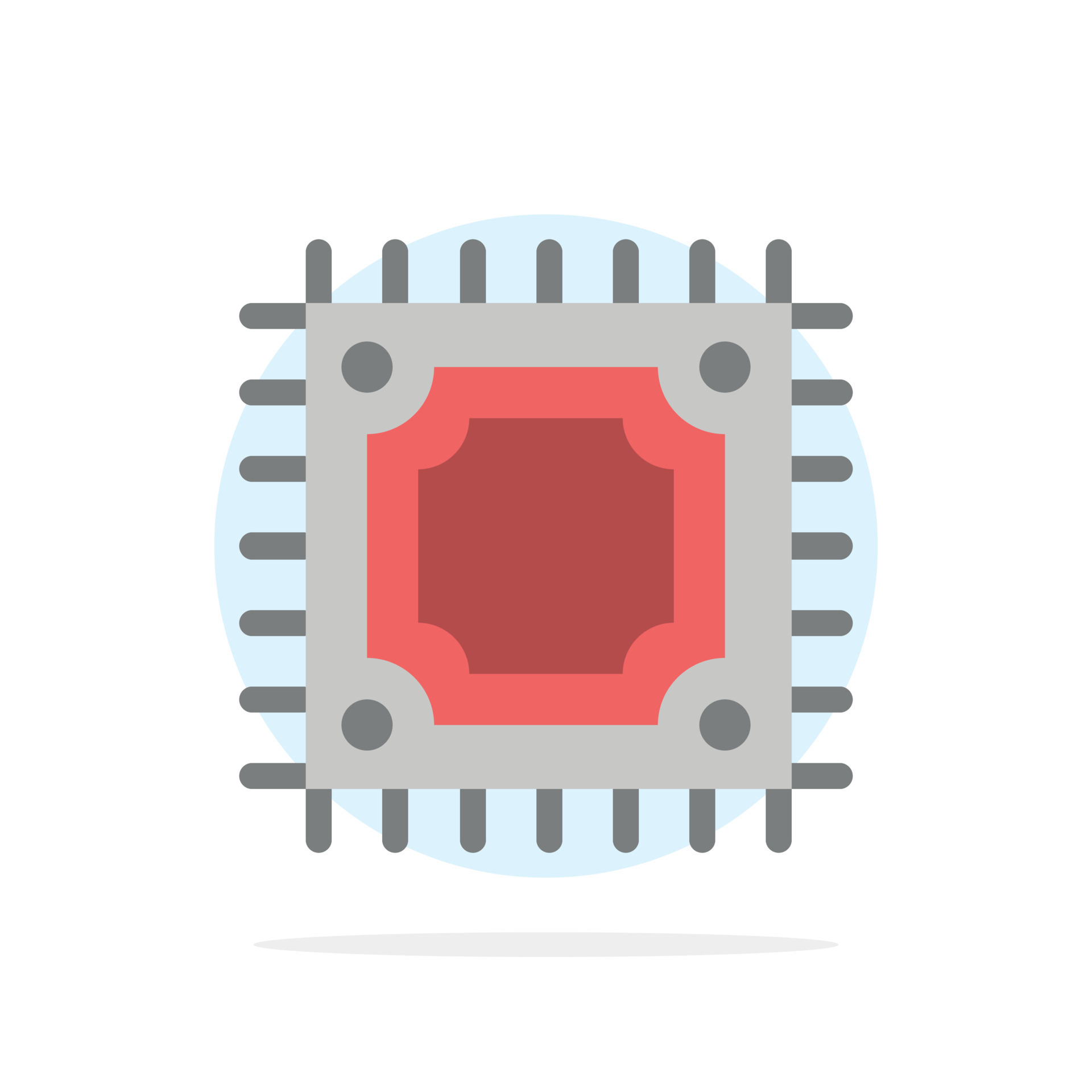 Cpu Microchip Processor Abstract Circle Background Flat Color Icon