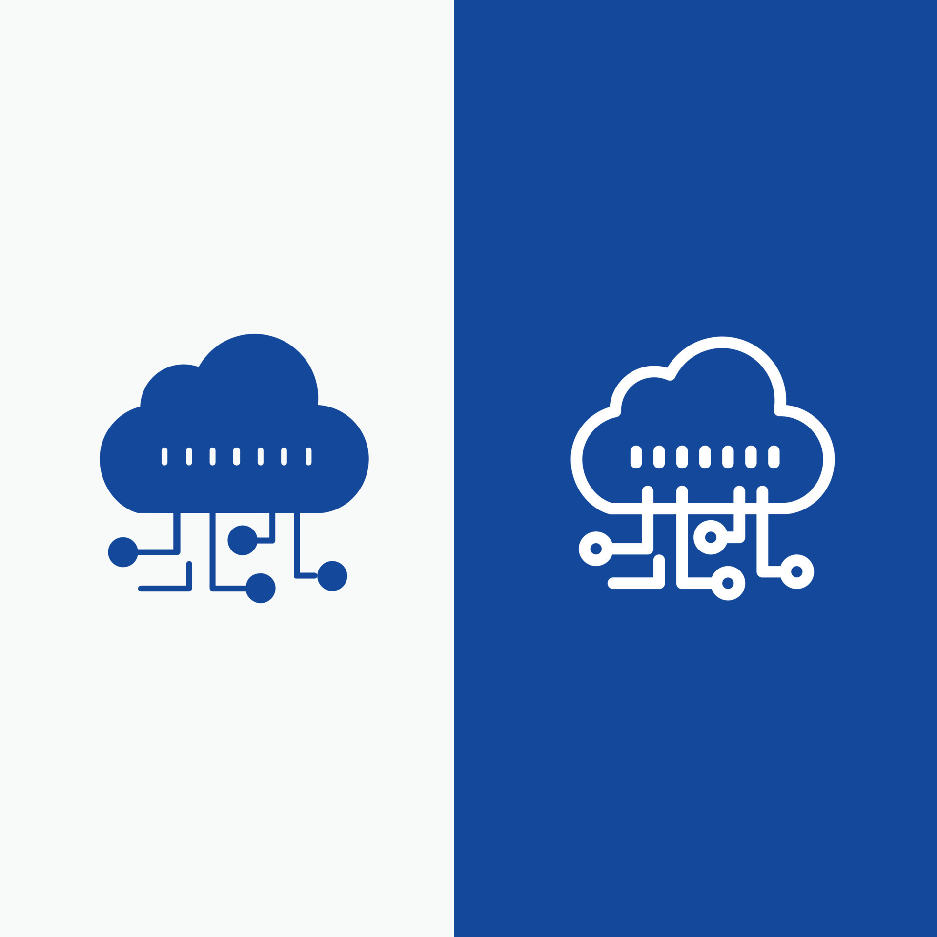 Data Manage Technology Line And Glyph Solid Icon Blue Banner Line And Glyph Solid Icon Blue