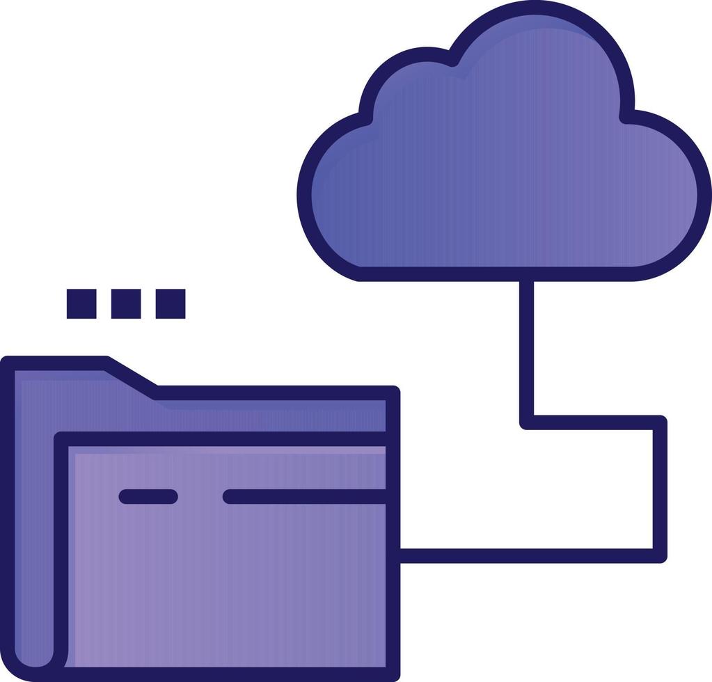 Cloud Folder Storage File Flat Color Icon Vector Icon Banner Template