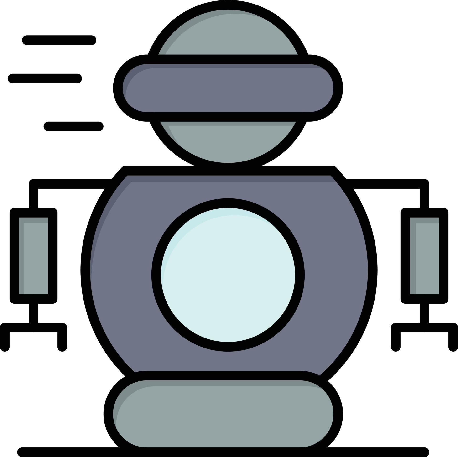 Human Technology Robotic Robot Flat Color Icon Vector icon banner ...