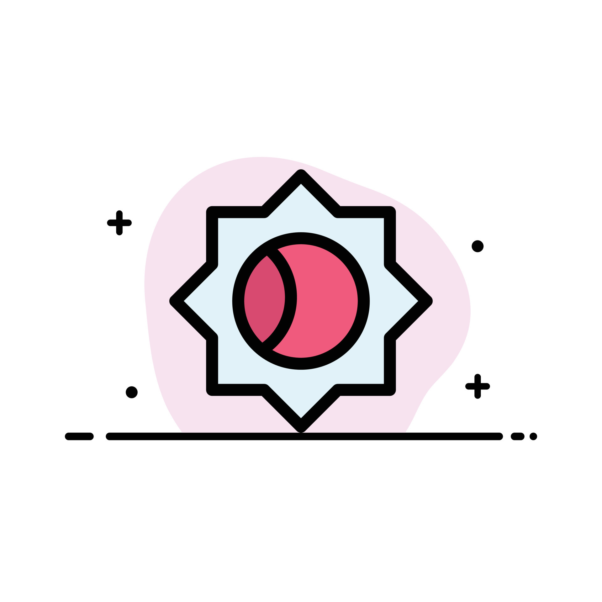 Basic Setting Ui Business Flat Line Filled Icon Vector Banner Template