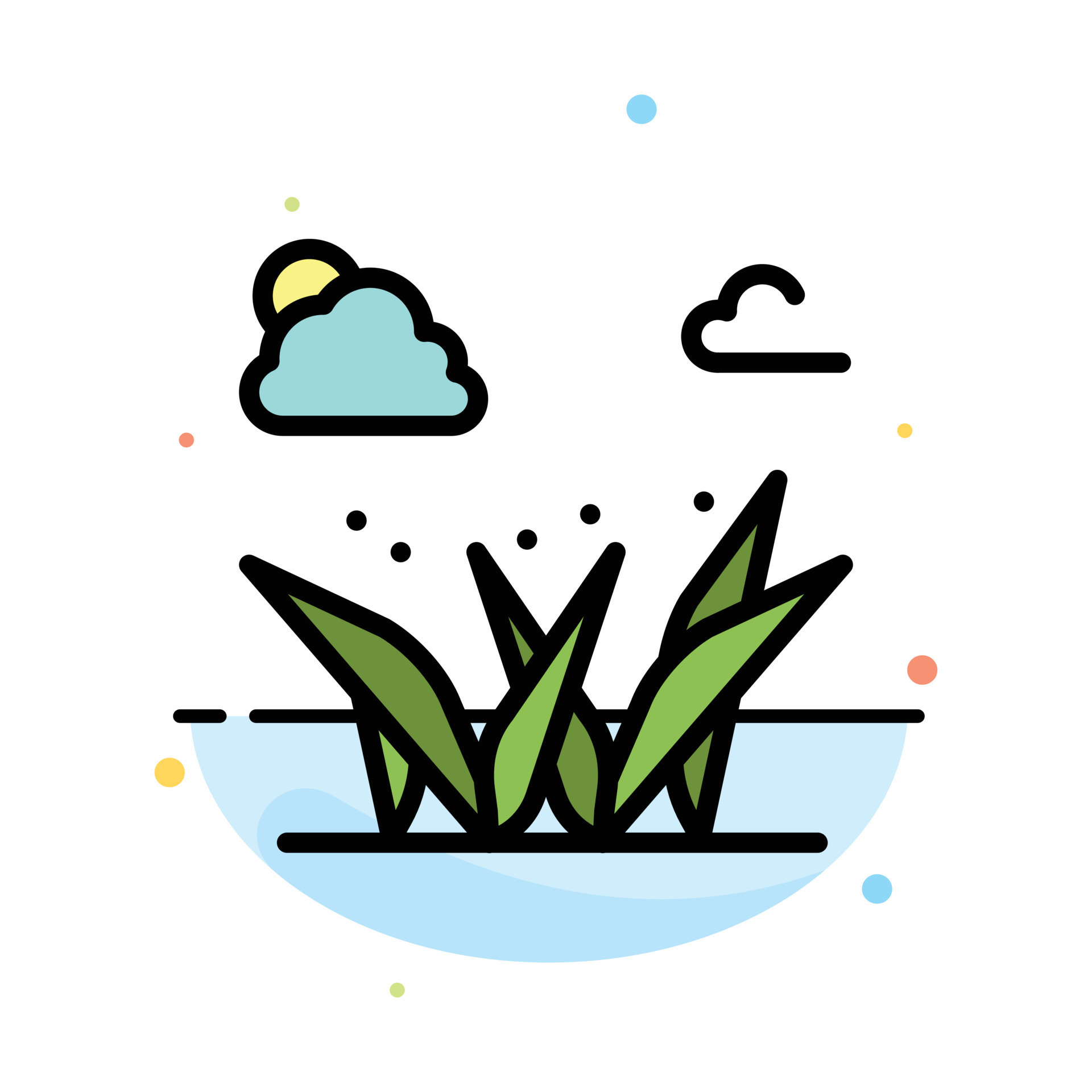 Grass Grasses Green Spring Abstract Flat Color Icon Template 13296424 ...