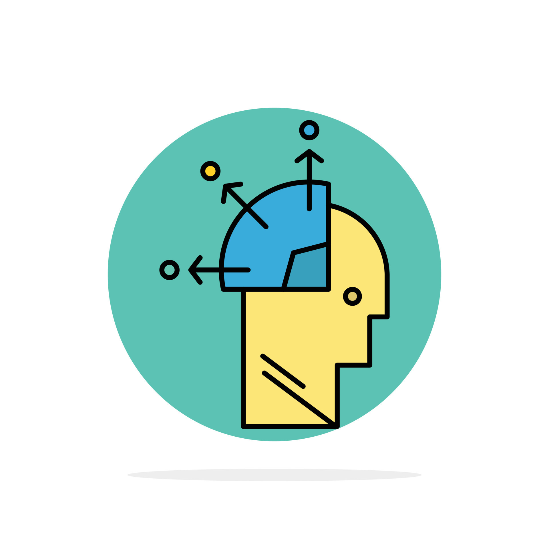User Man Mind Programming Art Abstract Circle Background Flat Color