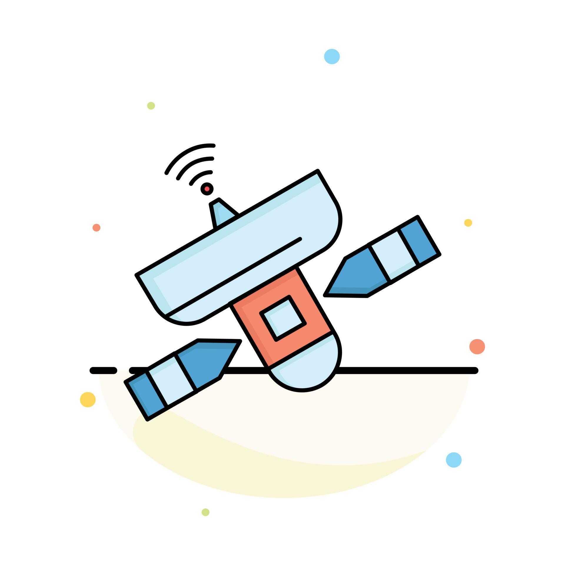 satellite antenna radar space Signal Flat Color Icon Vector 13298111 Vector Art at Vecteezy
