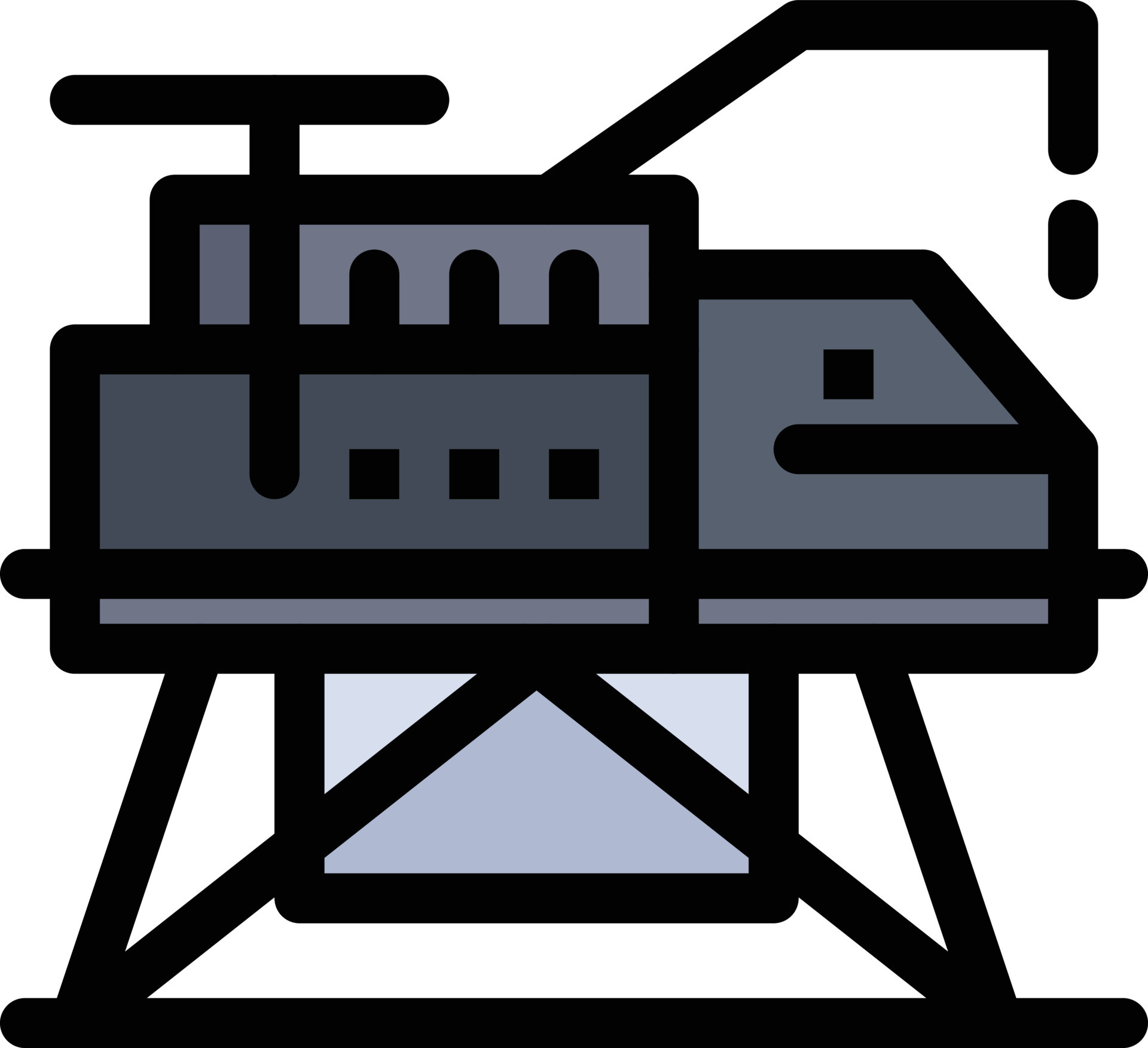 Construction Engineering Laboratory Platform Flat Color Icon Vector Icon Banner Template