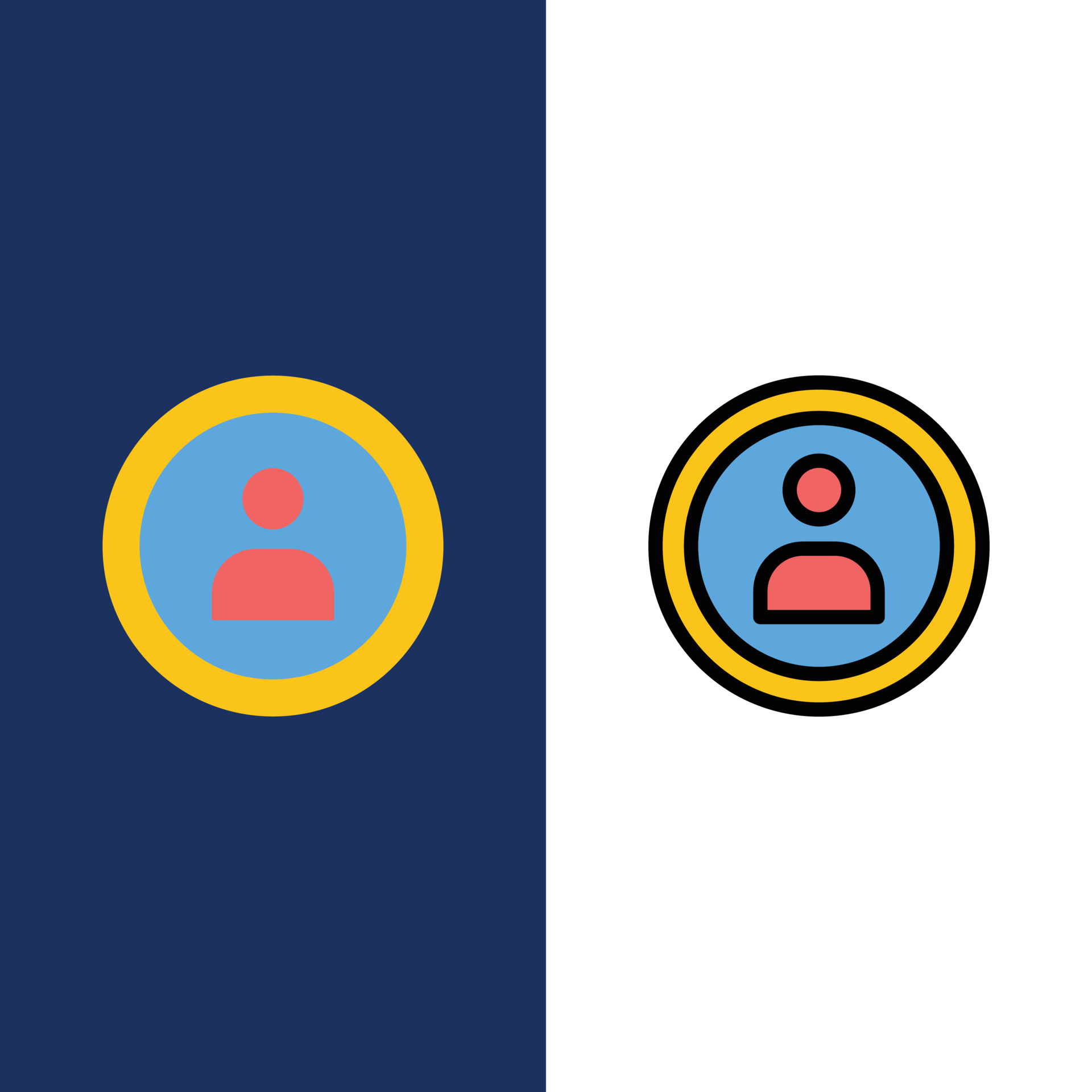 Interface Navigation User Icons Flat And Line Filled Icon Set Vector