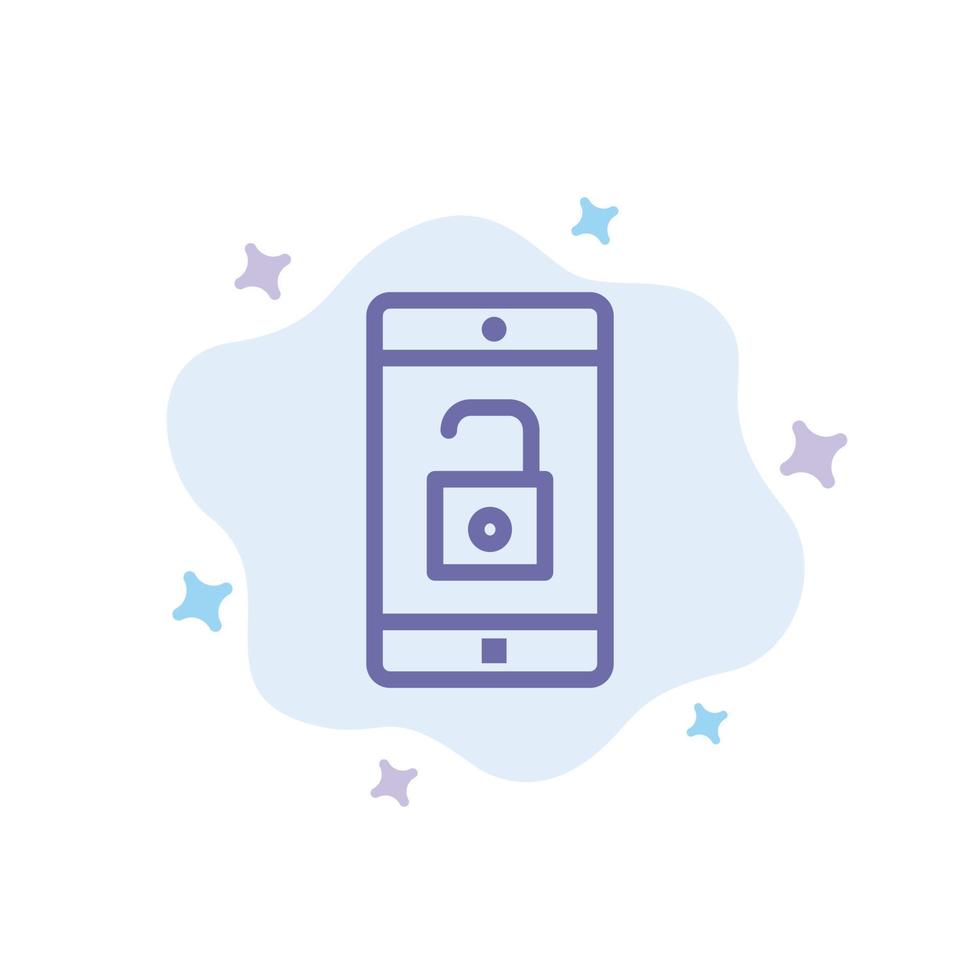 Application Mobile Mobile Application Unlock Blue Icon On Abstract