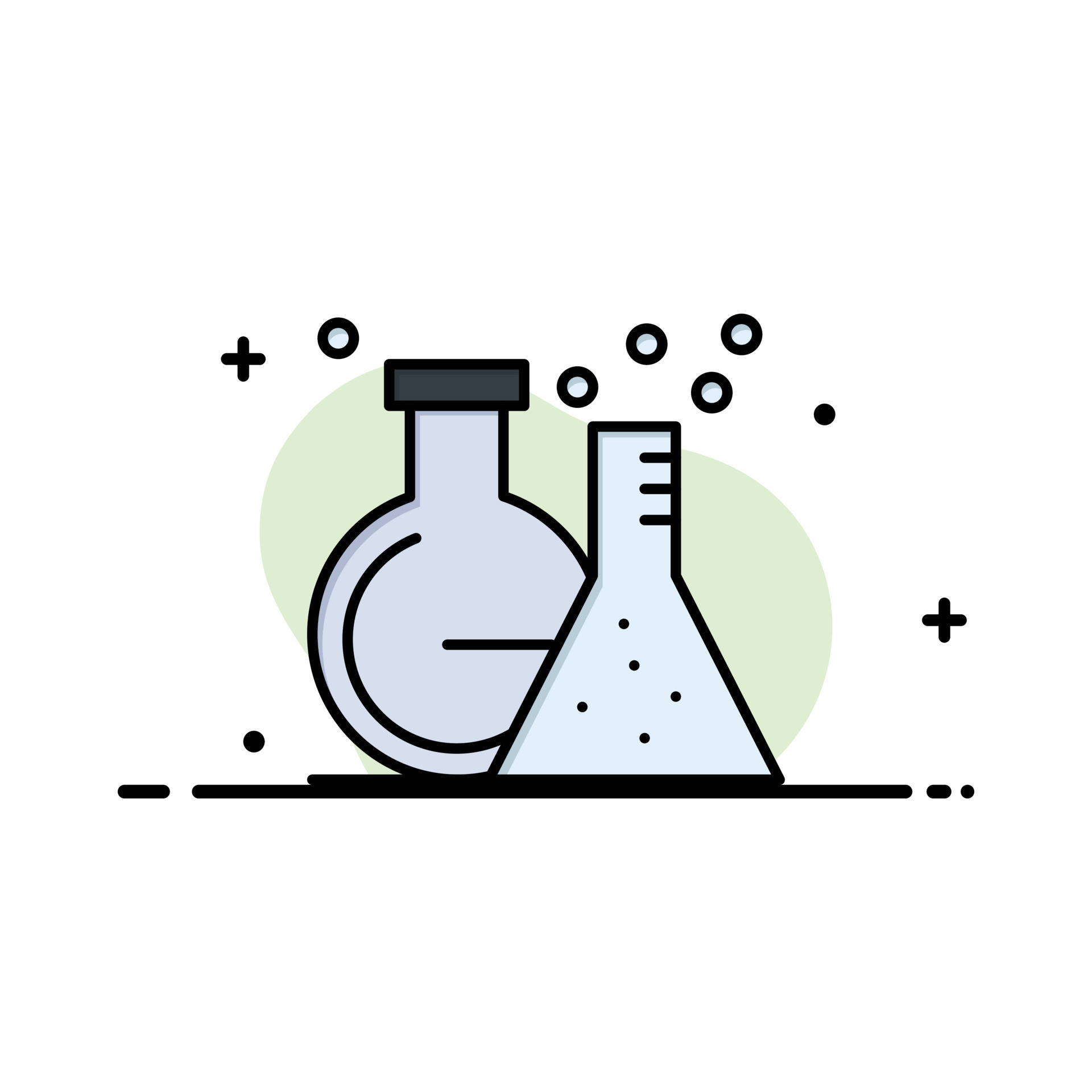 Flask Lab Tube Test Business Flat Line Filled Icon Vector Banner ... Flask Lab Tube Test Business Flat Line Filled Icon Vector Banner ...