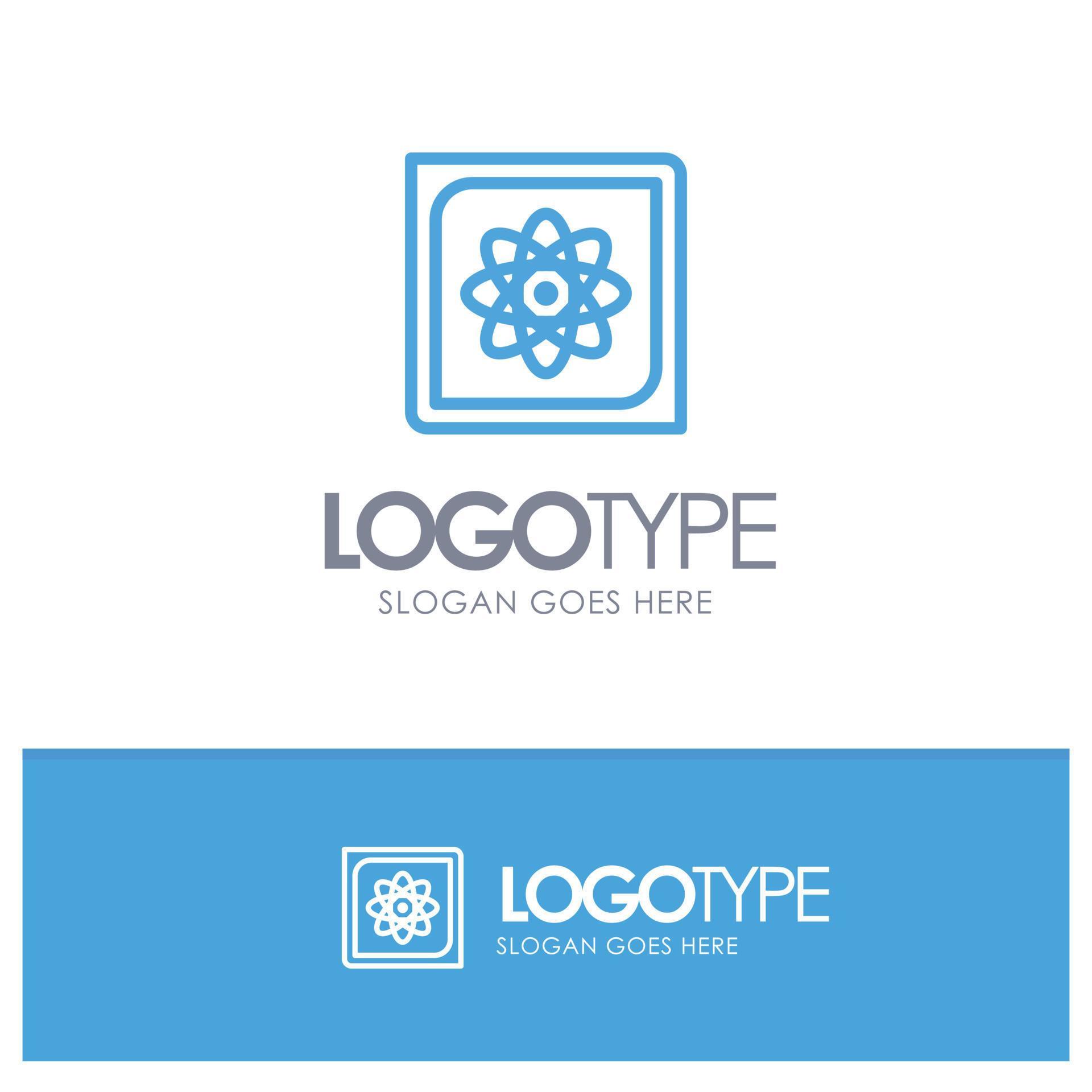 Computation Computer Computing Data Future Blue Outline Logo With Place For Tagline 13300478