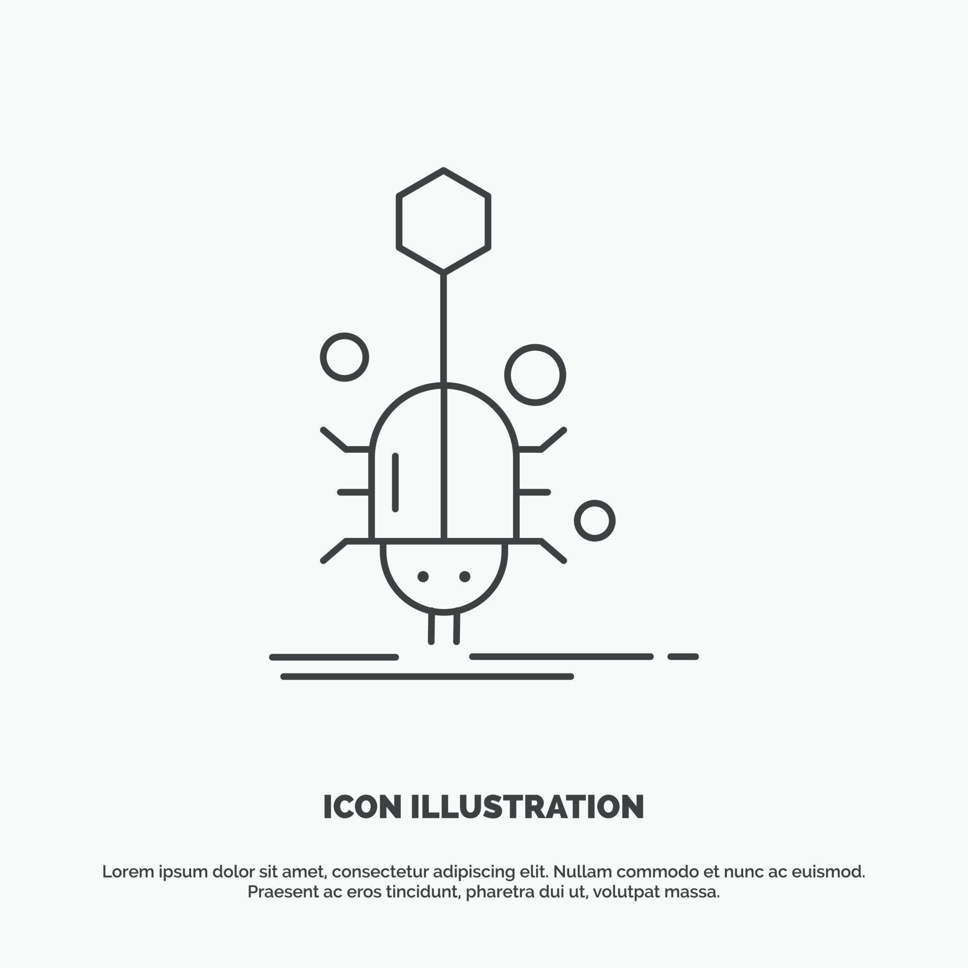 Bug Insect Spider Virus Web Icon Line Vector Gray Symbol For Ui