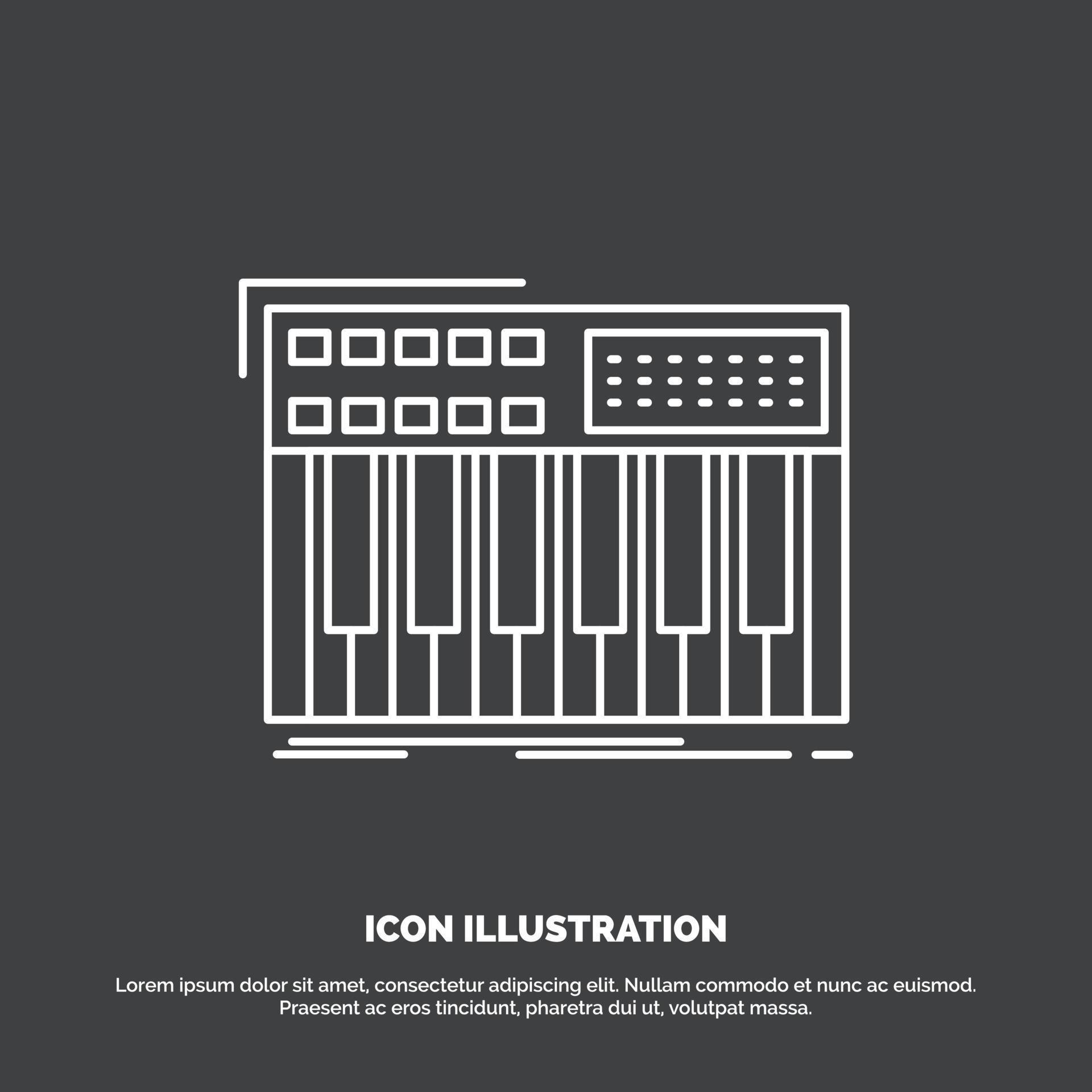 Synth Keyboard Midi Synthesiser Synthesizer Icon Line Vector Symbol For Ui And Ux Website