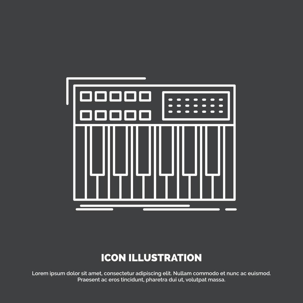 Synth Keyboard Midi Synthesiser Synthesizer Icon Line Vector Symbol For Ui And Ux Website