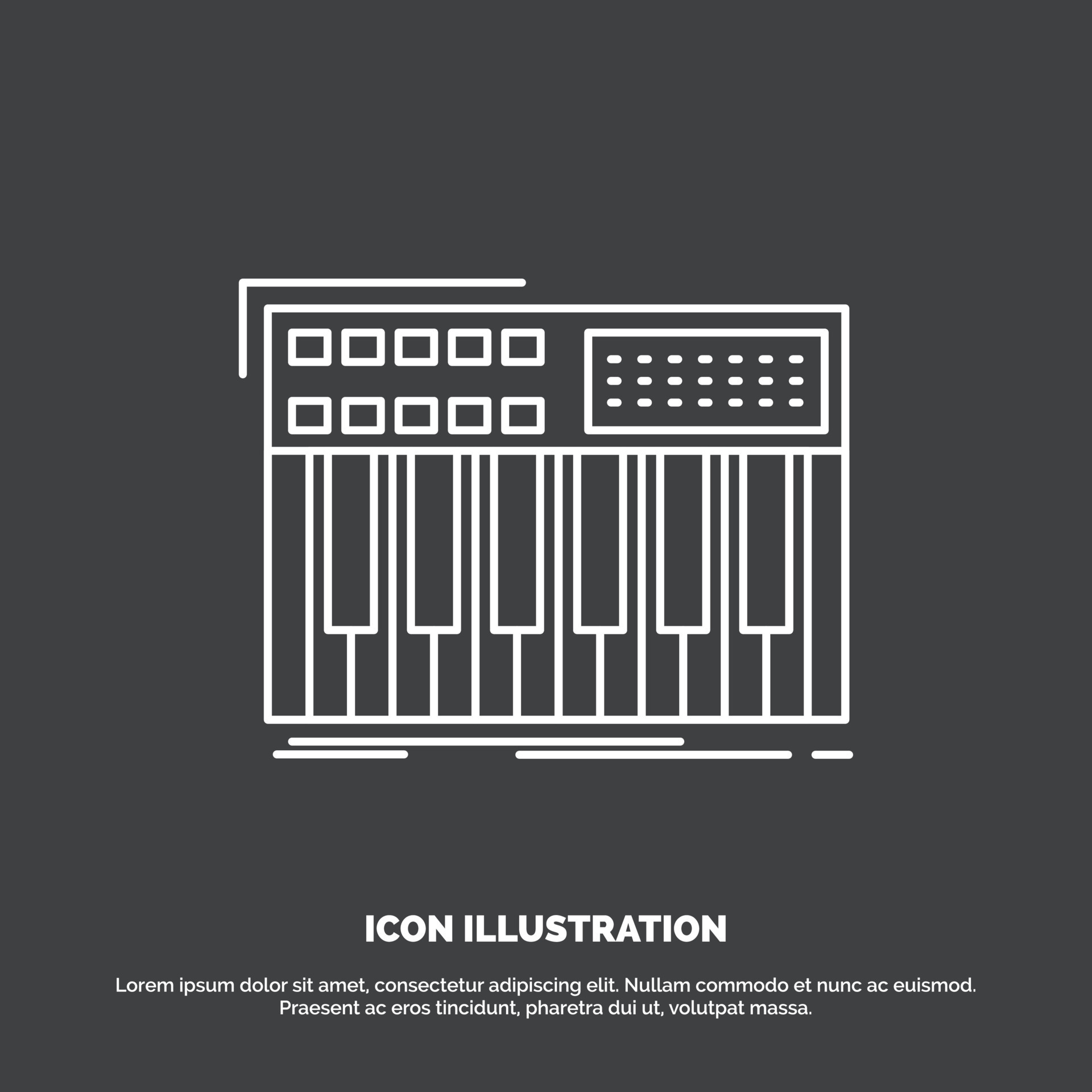 Synth Keyboard Midi Synthesiser Synthesizer Icon Line Vector Symbol For Ui And Ux Website