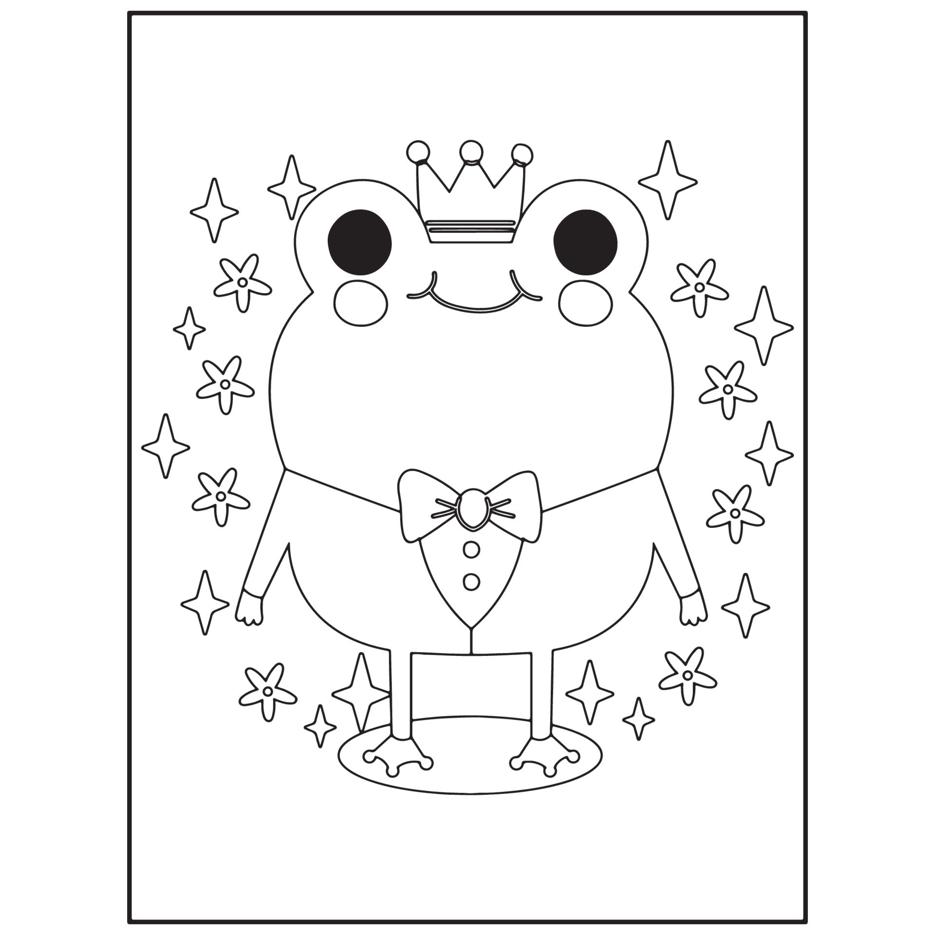 Cute Frog Coloring Pages For Kids 13307978 Vector Art at Vecteezy