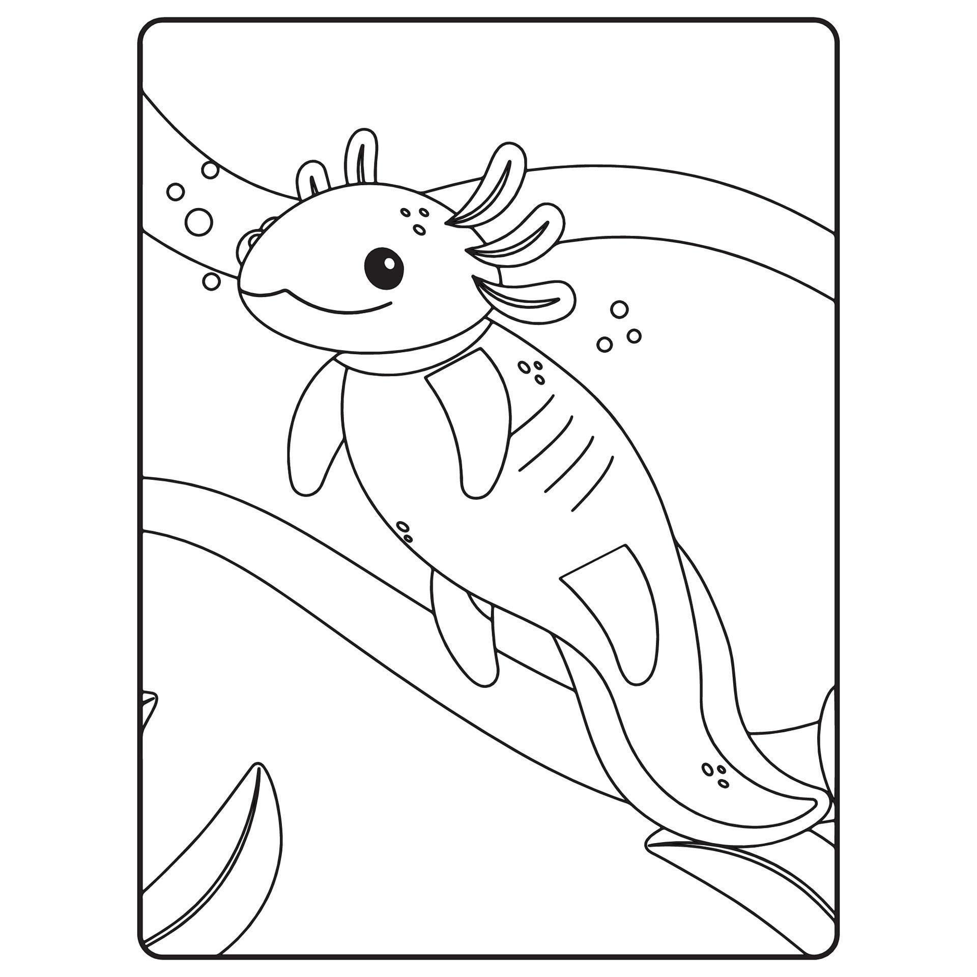 Axolotl Coloring Book Pages For Kids 13307984 Vector Art at Vecteezy