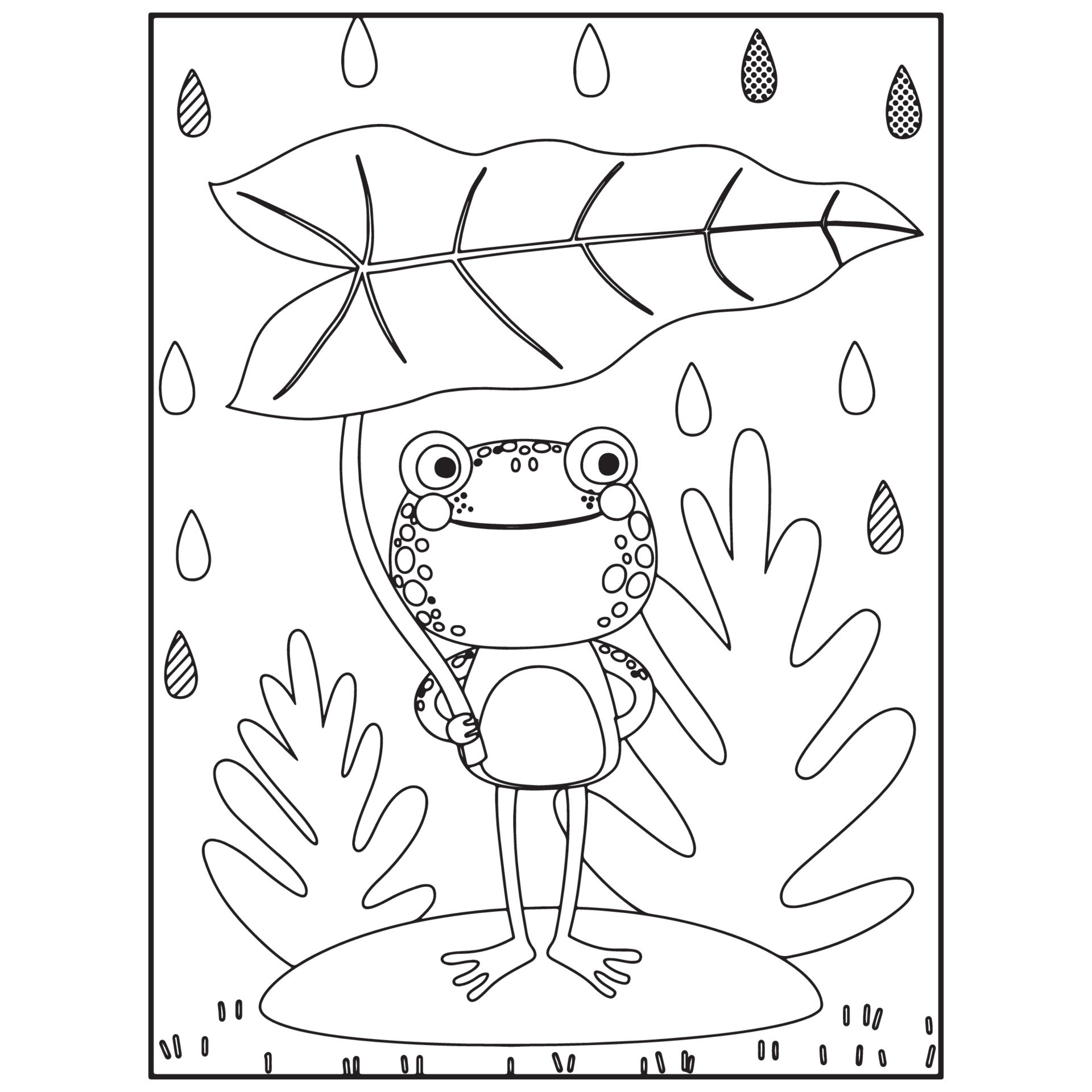 Cute Frog Coloring Pages For Kids 13308028 Vector Art at Vecteezy