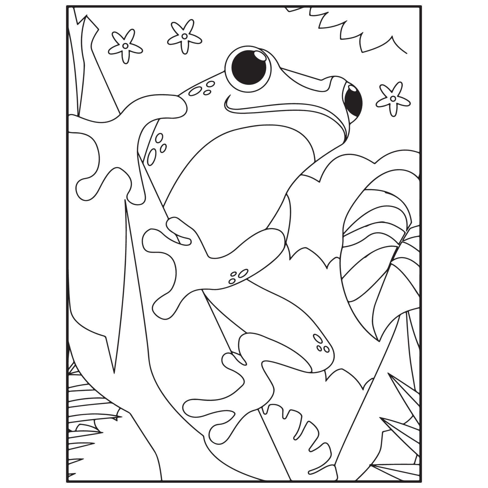 Cute Frog Coloring Pages For Kids 13308064 Vector Art at Vecteezy