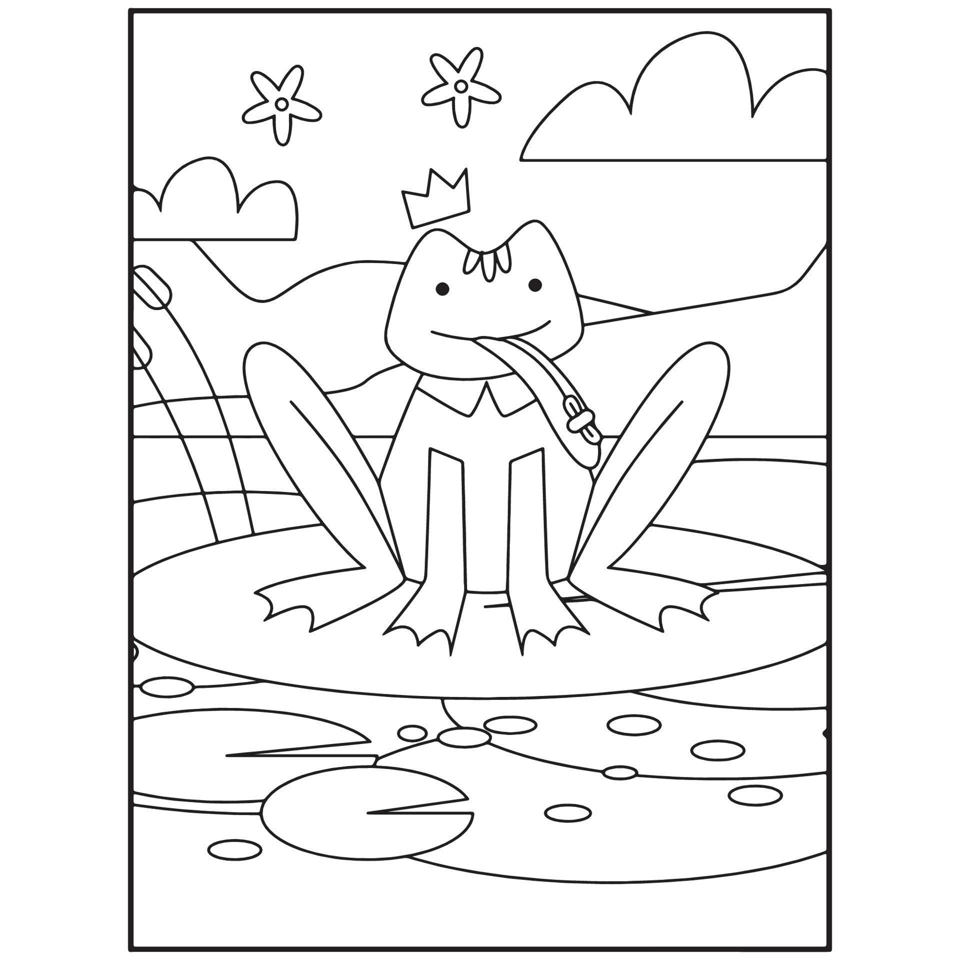 Cute Frog Coloring Pages For Kids 13308069 Vector Art at Vecteezy