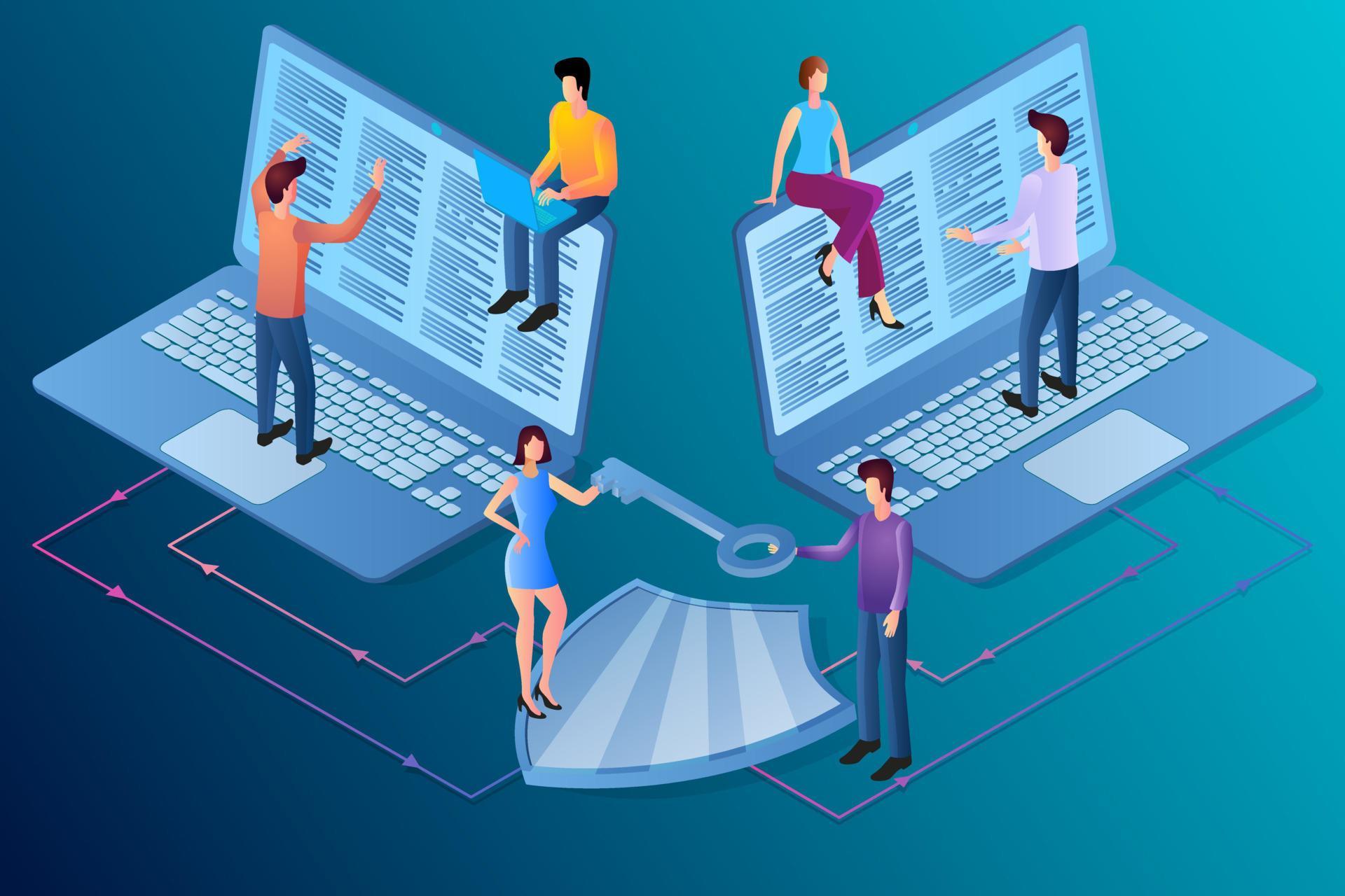 Isometric Image Of A Secure Internet Connectiondata Security