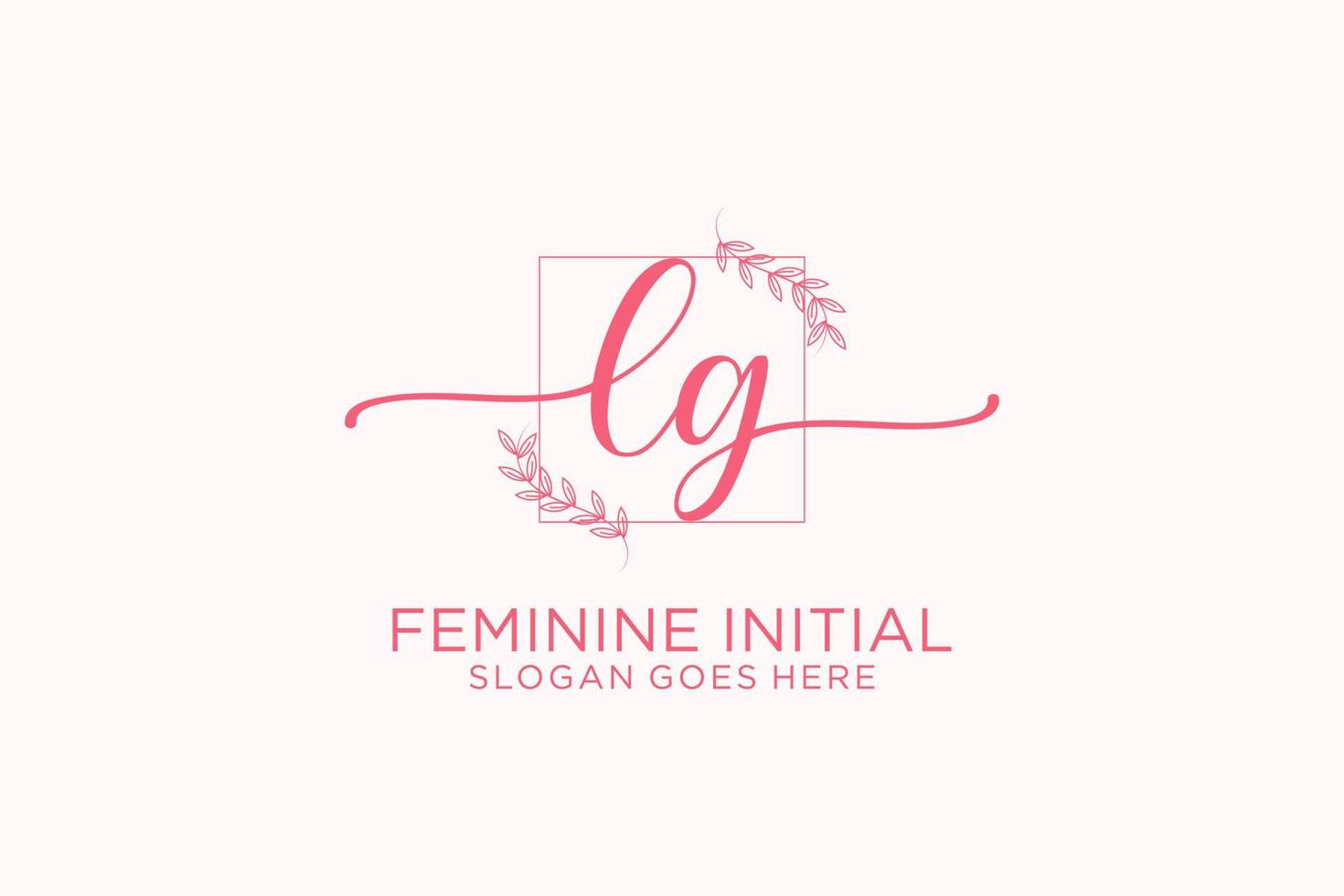 Initial Lg Beauty Monogram And Elegant Logo Design Handwriting Logo Of