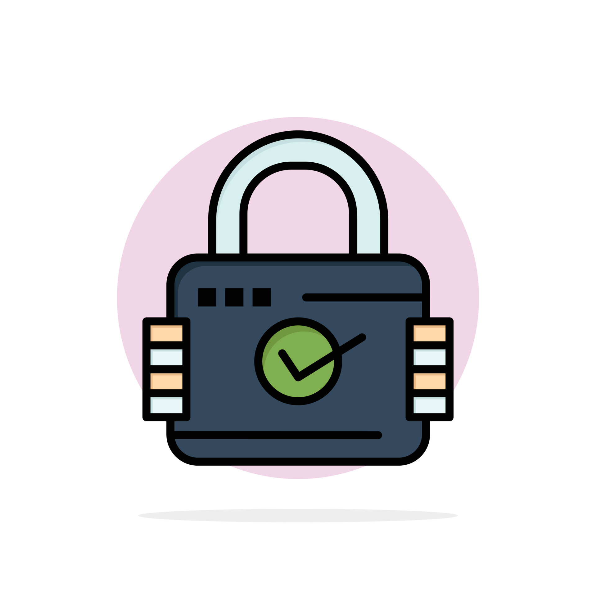 Lock Padlock Security Secure Abstract Circle Background Flat Color Icon