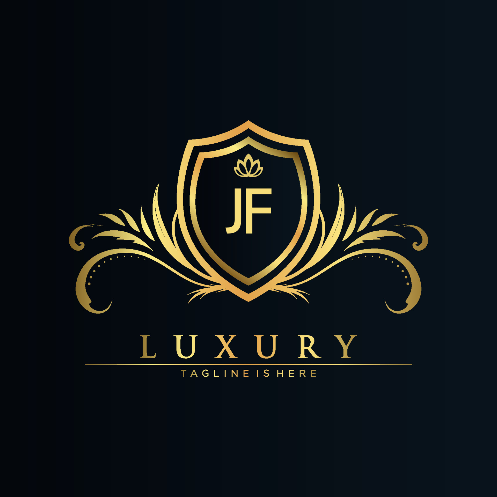 Jf Letter Initial With Royal Templateelegant With Crown Logo Vector Creative Lettering Logo