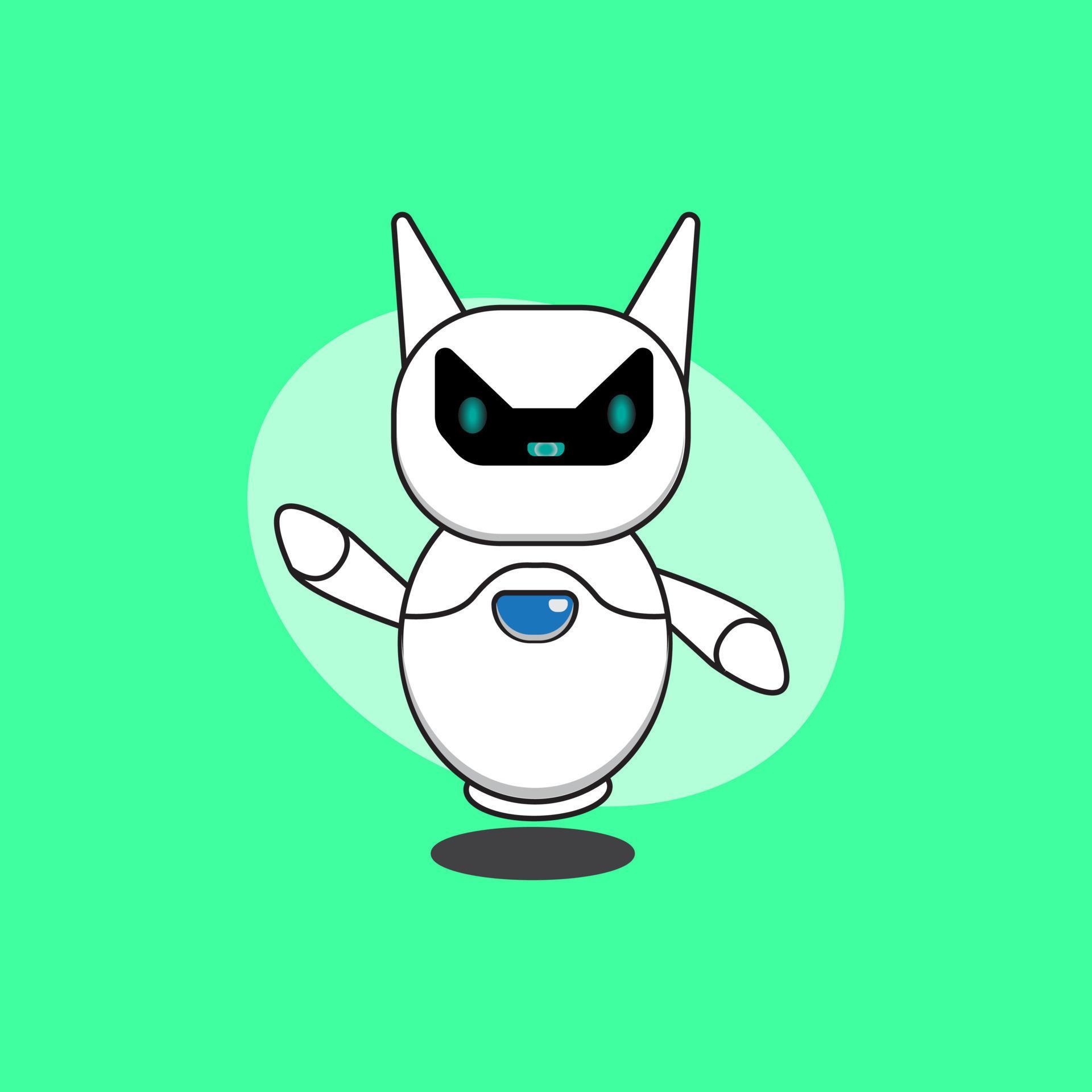 Cute Robot Vector Icon Illustration. Techology Robot Icon Concept Isolated Premium Vector. Flat ...